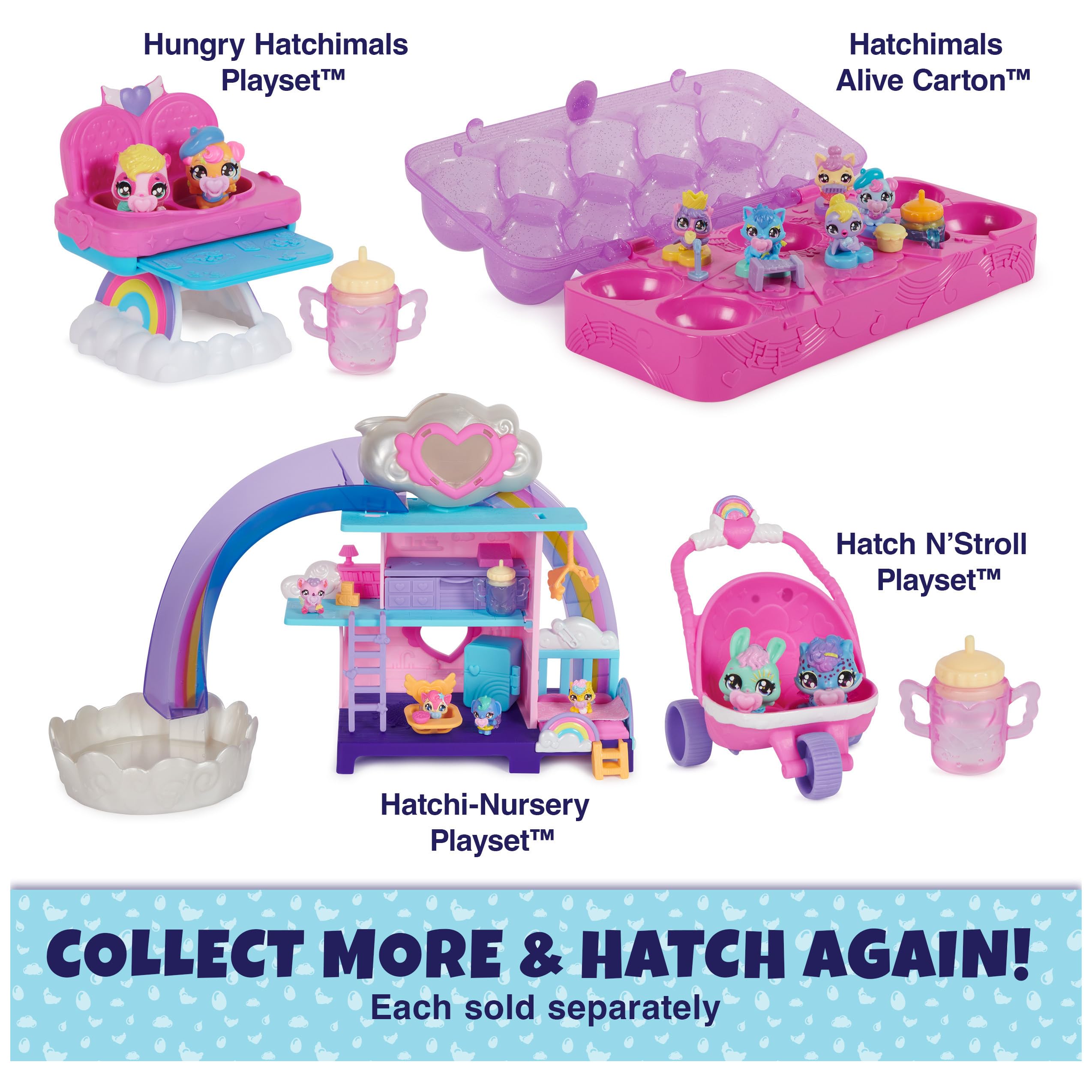 Hatchimals Alive, Hatch N’ Stroll Playset with Stroller Toy and 2 Mini Figures in Self-Hatching Eggs, Kids Toys for Girls and Boys Ages 3 and up