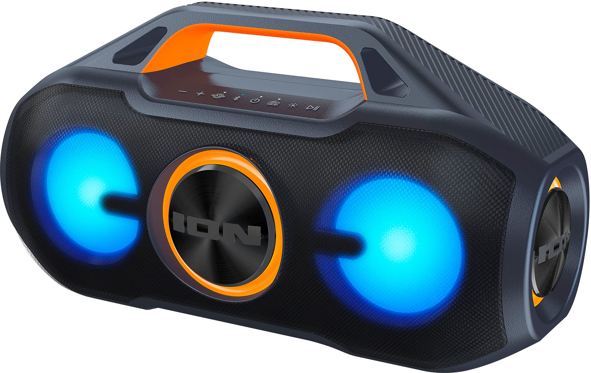 ION Audio AquaSport Max - Water-Resistant Bluetooth Stereo Speaker with Lights (Renewed)