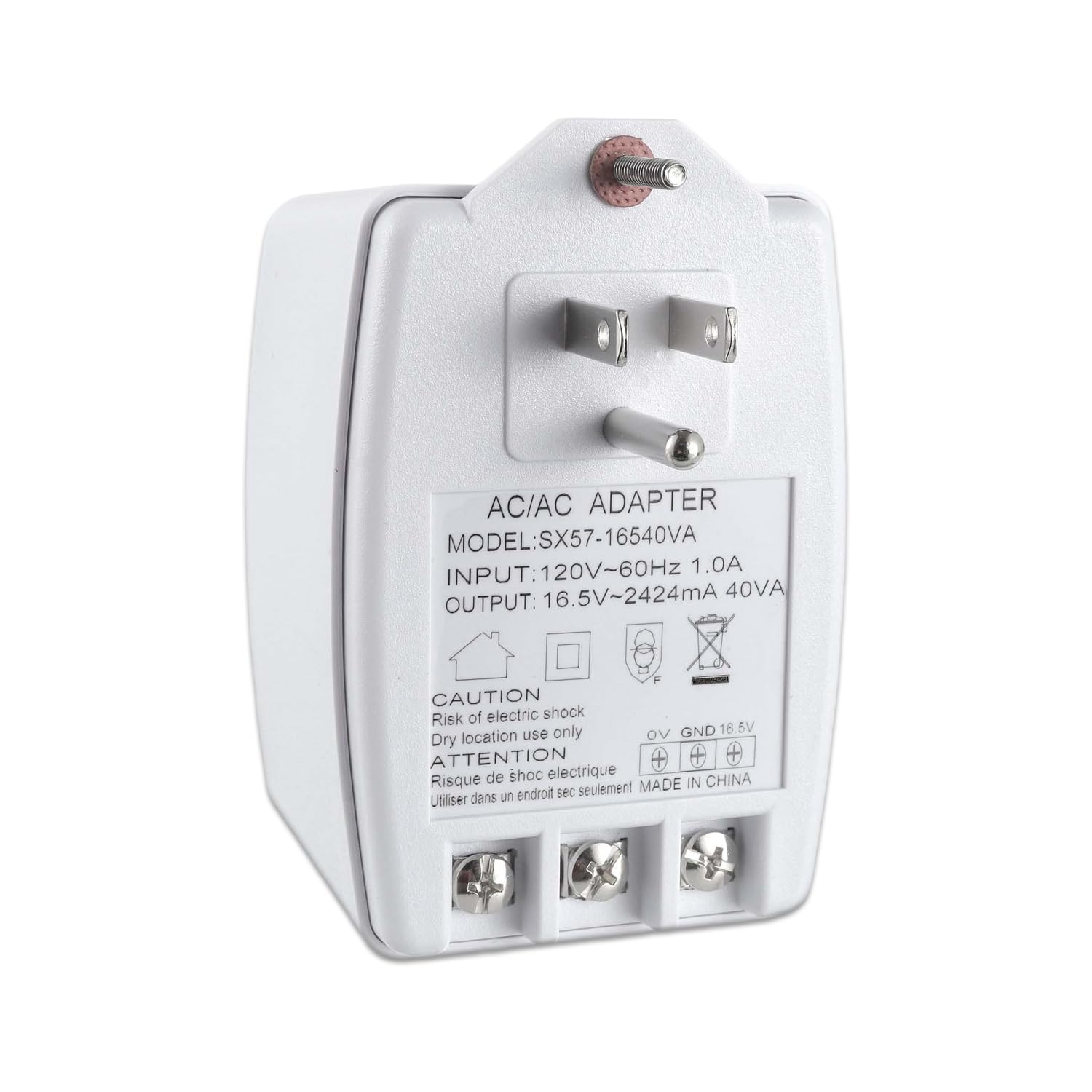 EPLZON 16.5V 40VA Plug in Thermostat and Doorbell Transformer Compatible with Nest, Ecobee, Sensi and Honeywell Thermostat and All Versions of Ring Doorbell