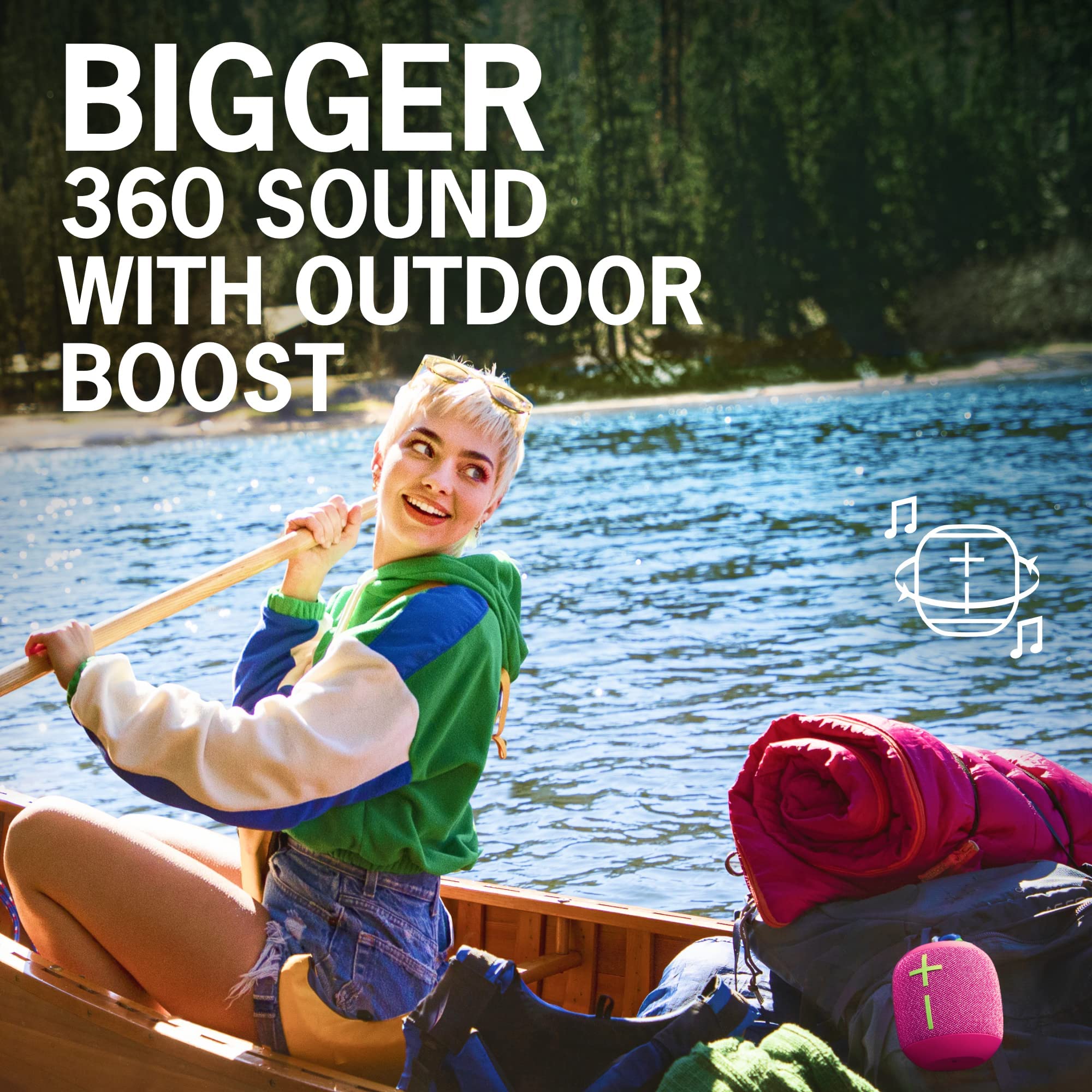 Ultimate Ears WONDERBOOM 3 Waterproof/Dustproof Mini Speaker - Performance Blue (Renewed)