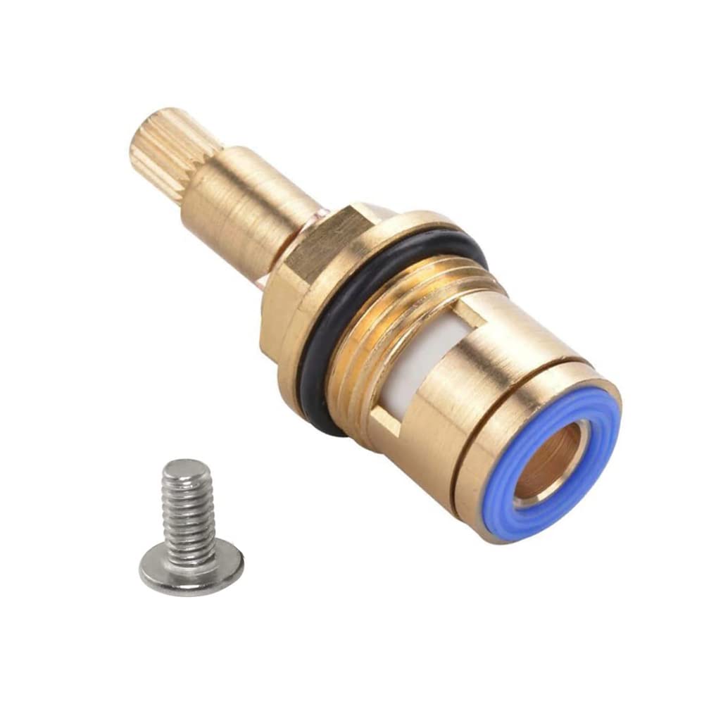 Brass Ceramic Cartridge, G1/2" Tap Ceramic Stem Cartridges Replacement for Hot Cold Water Faucet Spool Valve (Type O2- H48mm)