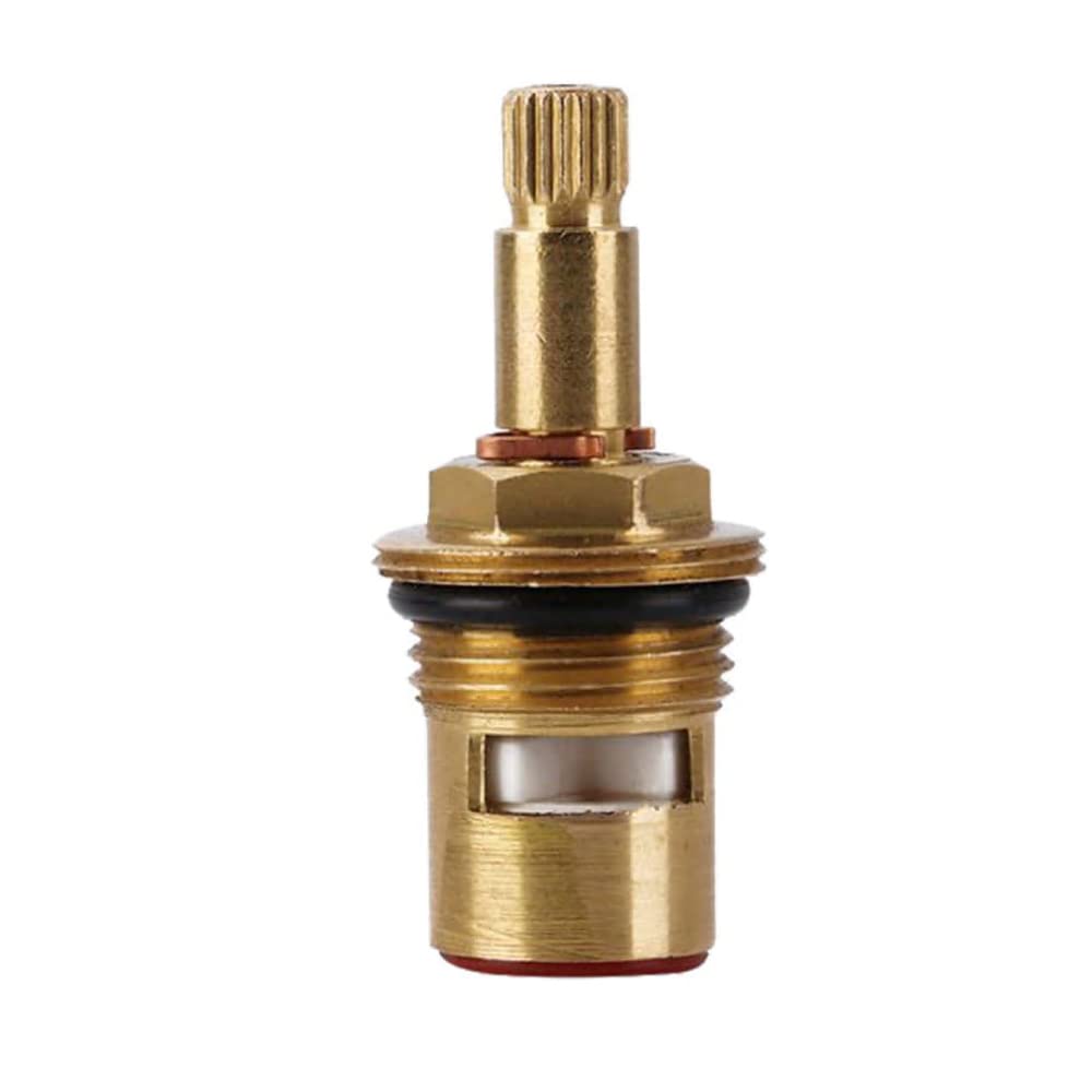 Faucet Ceramic Cartridge Valve, G1/2" Brass Tap Ceramic Disc Cartridges Replacement for Hot Cold Water (Type F1- H49mm)
