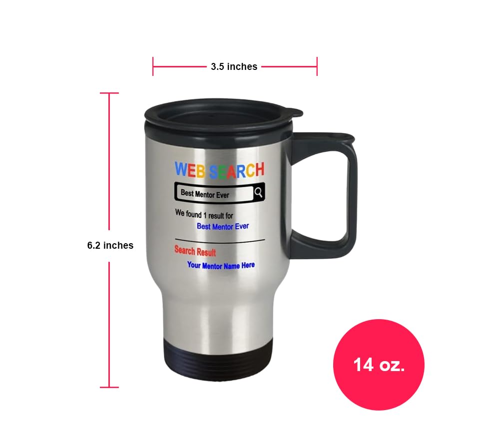SpreadPassion Personalized Mentor Travel Mug, Custom Mentor Mug, Custom Mentor Insulated Tumbler, Custom gift for Mentor, Mentor Coffee Travel Mug, Custom Mentor