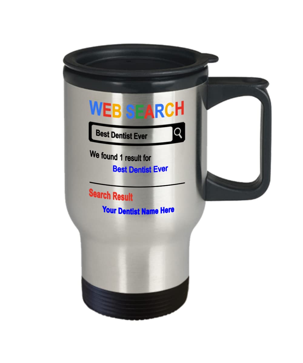 SpreadPassion Personalized Dentist Travel Mug, Custom Dentist Insulated Tumbler, Custom gift for Dentist, Dentist Coffee Travel Mug, Custom Dent