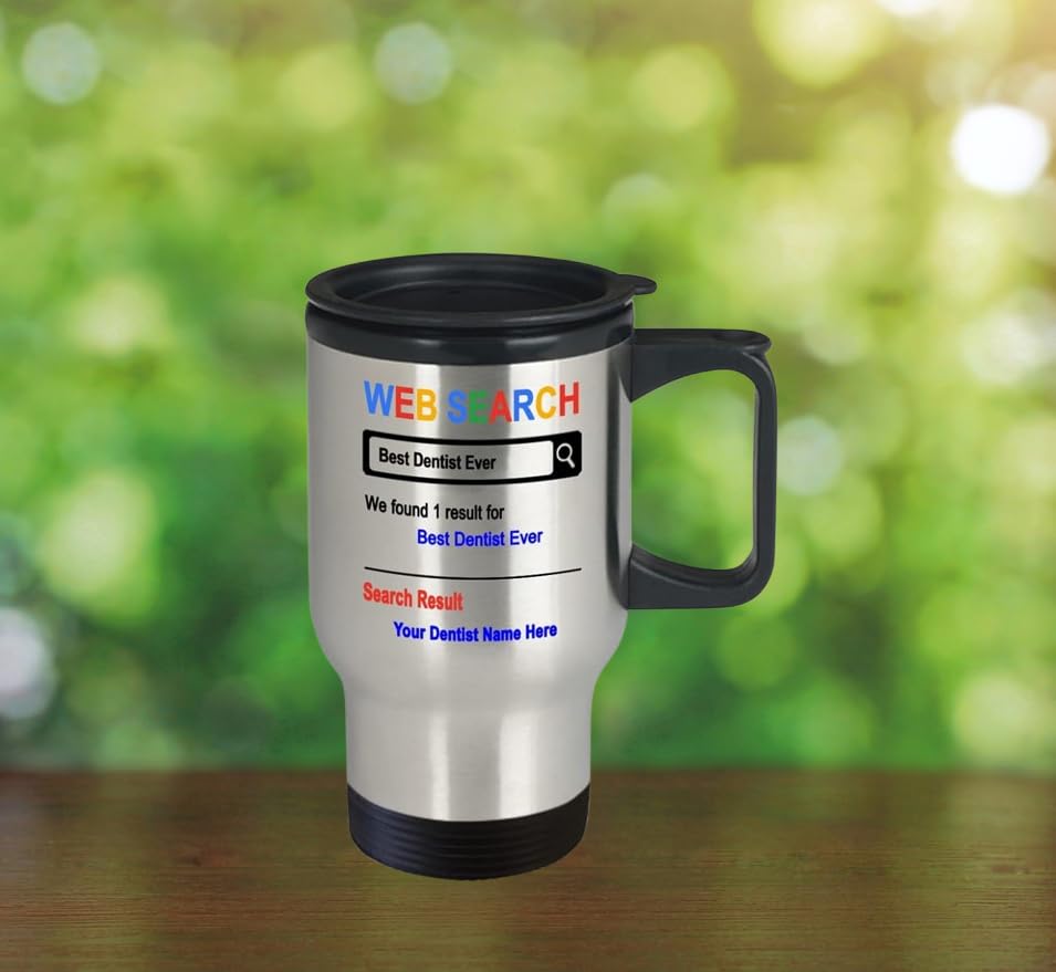 SpreadPassion Personalized Dentist Travel Mug, Custom Dentist Insulated Tumbler, Custom gift for Dentist, Dentist Coffee Travel Mug, Custom Dent