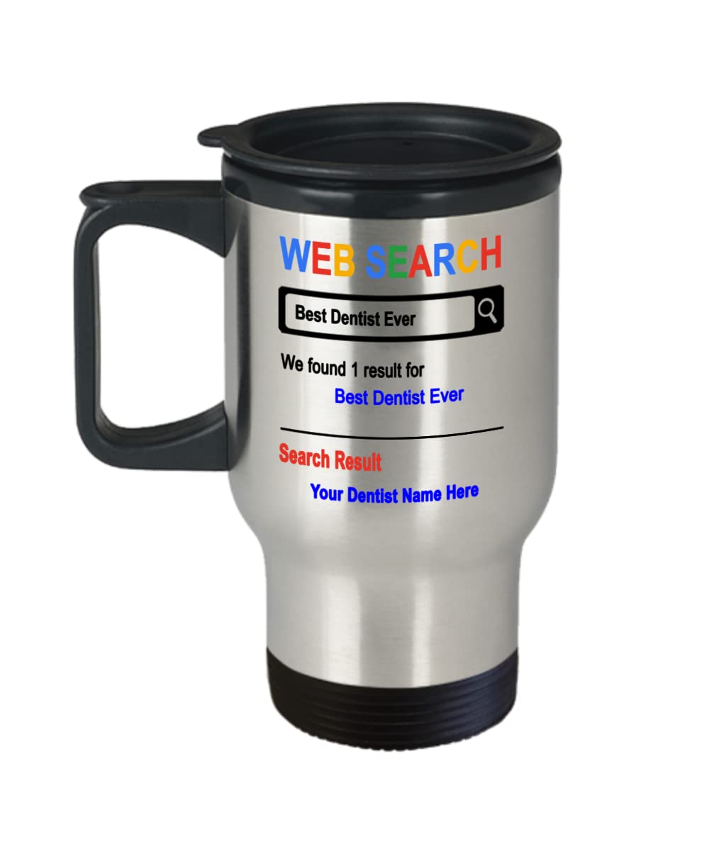 SpreadPassion Personalized Dentist Travel Mug, Custom Dentist Insulated Tumbler, Custom gift for Dentist, Dentist Coffee Travel Mug, Custom Dent