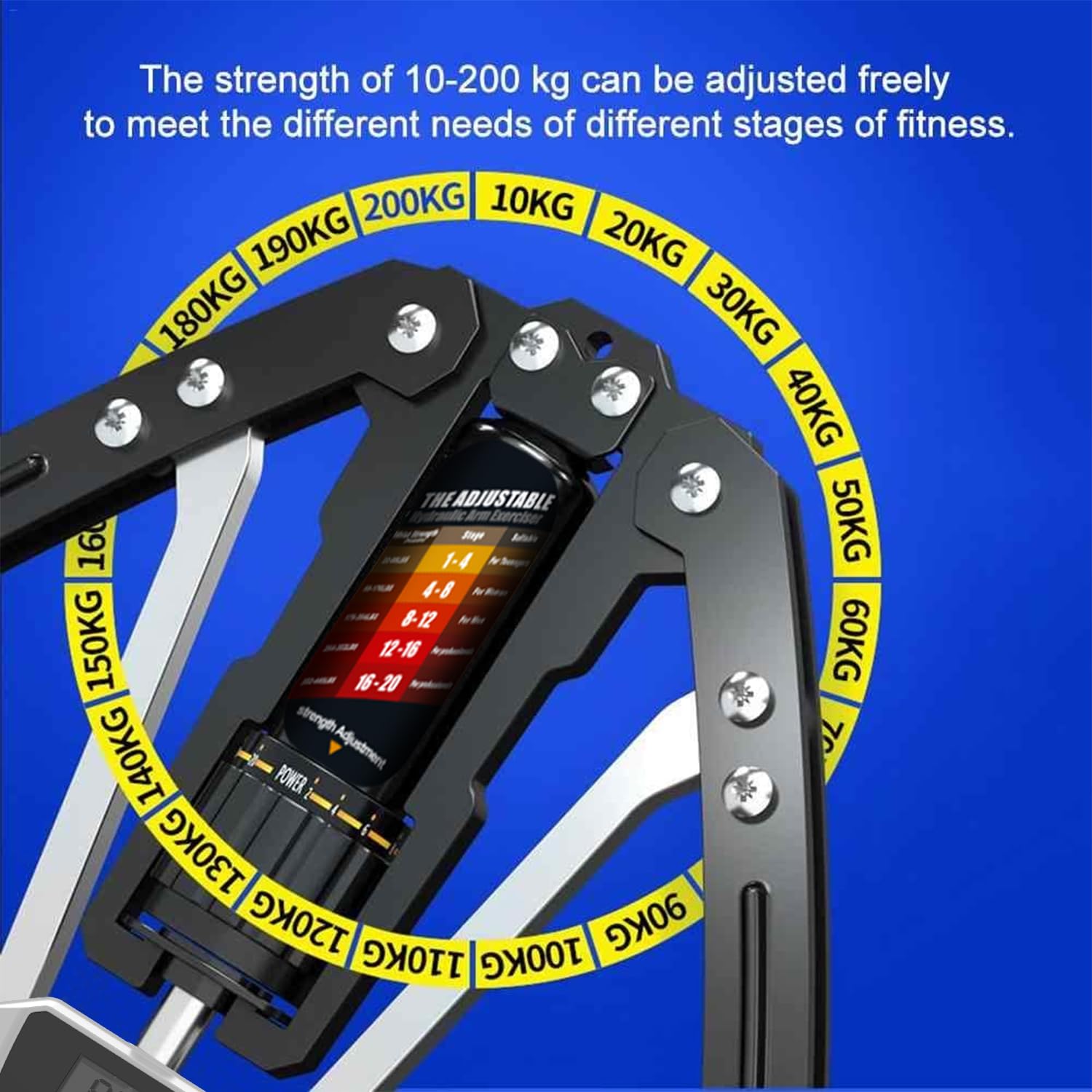 EAST MOUNT Twister Arm Exerciser with Counter Display-Adjustable 22-440lbs Hydraulic Power, Home Chest Expander, Shoulder Muscle Training Fitness Equipment, Arm Exercise Strengthener