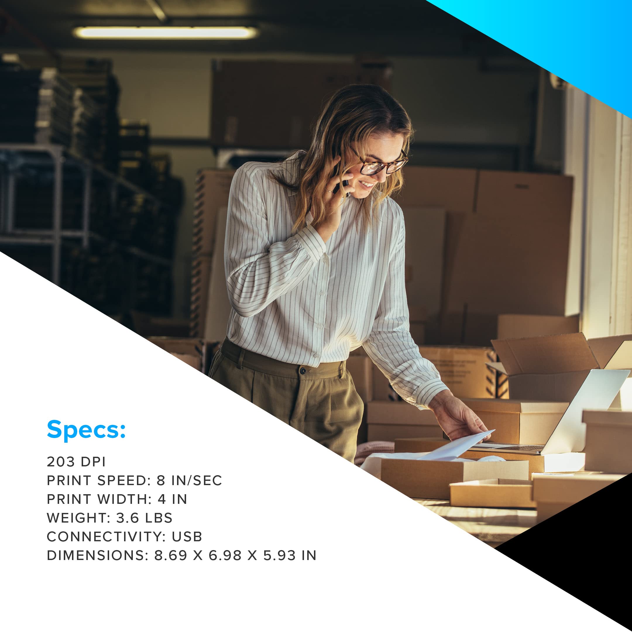 Zebra ZD421 Direct Thermal Desktop Printer 203 dpi Print Width 4-inch USB ZD4A042-D01M00EZ (Renewed)