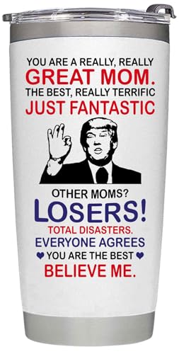 Mothers Day Gifts for Mom from Daughter, Son, Kids - Ideas for Mother's Day, Birthday, Christmas - Present for Mom 20oz Tumbler, Stainless Steel, Double Wall Insulated, Keeps Drinks Hot or Cold, White