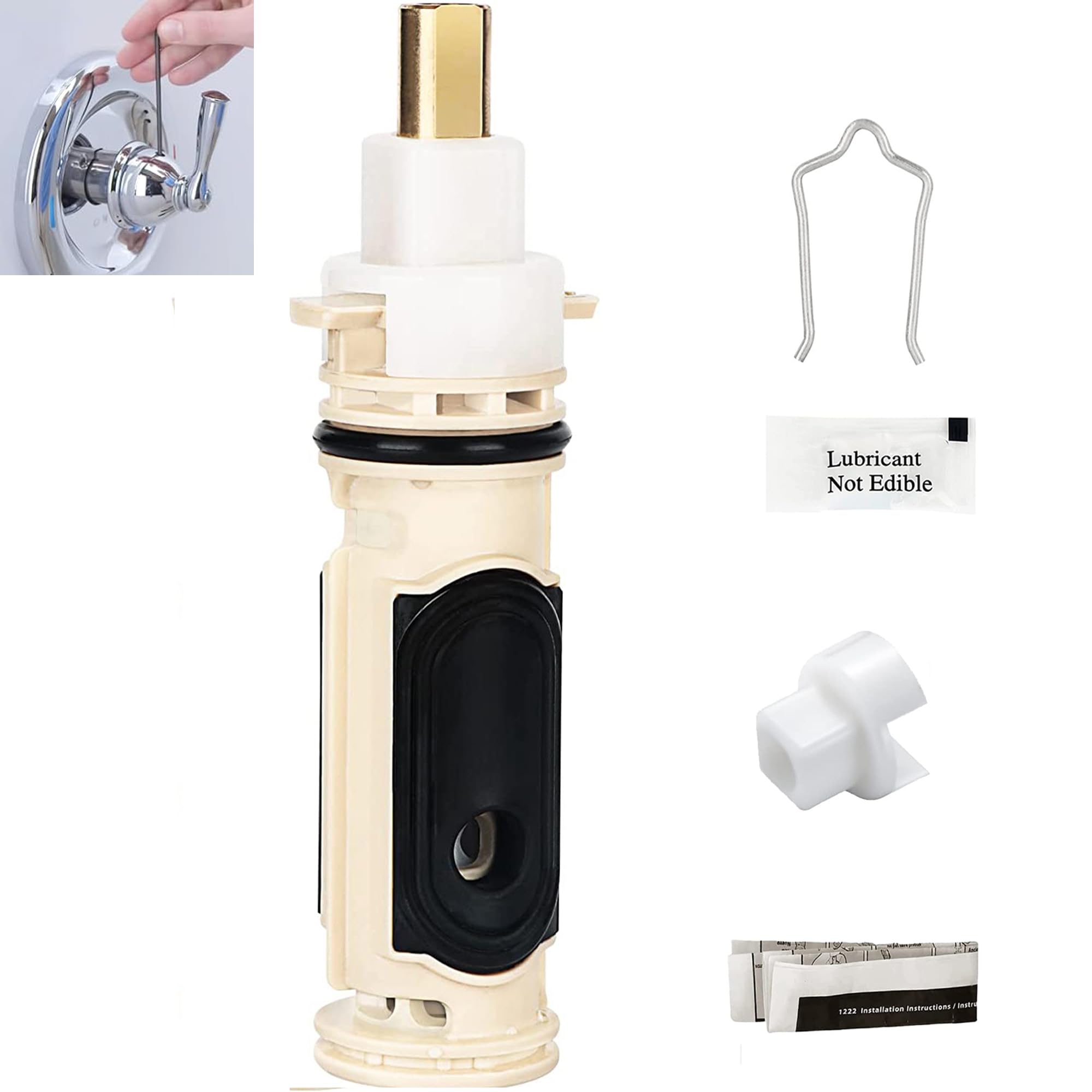 QLXAQLX 1222 Replacement Cartridge Compatible with moen 1222 Shower Valve Cartridge, 1222 Replacement Cartridge Compatible with moen Posi-Temp Faucets And Tub Shower