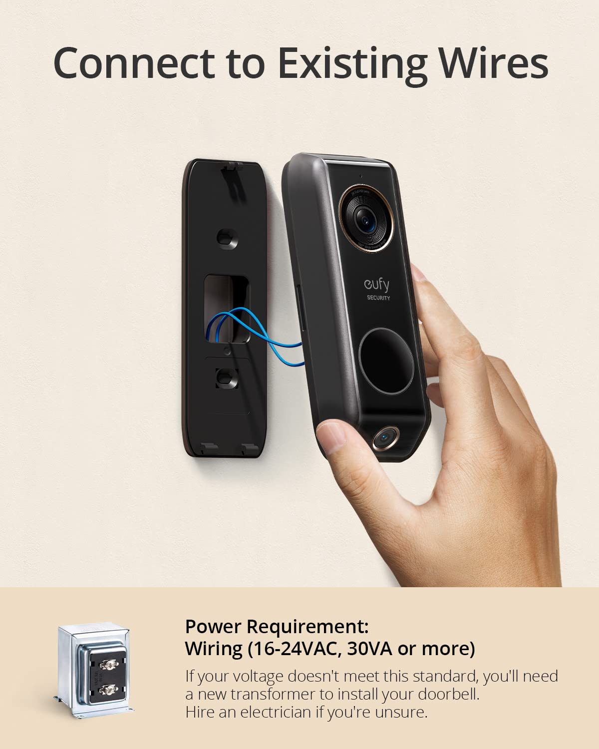 eufy Security Video Doorbell (Wired) S330 with Chime, Dual Cam,Delivery Guard,Security Camera,2K with HDR, No Monthly Fee, 16-24V, 30VA, homebase NOT Supported,Motion Only Alert(Renewed)