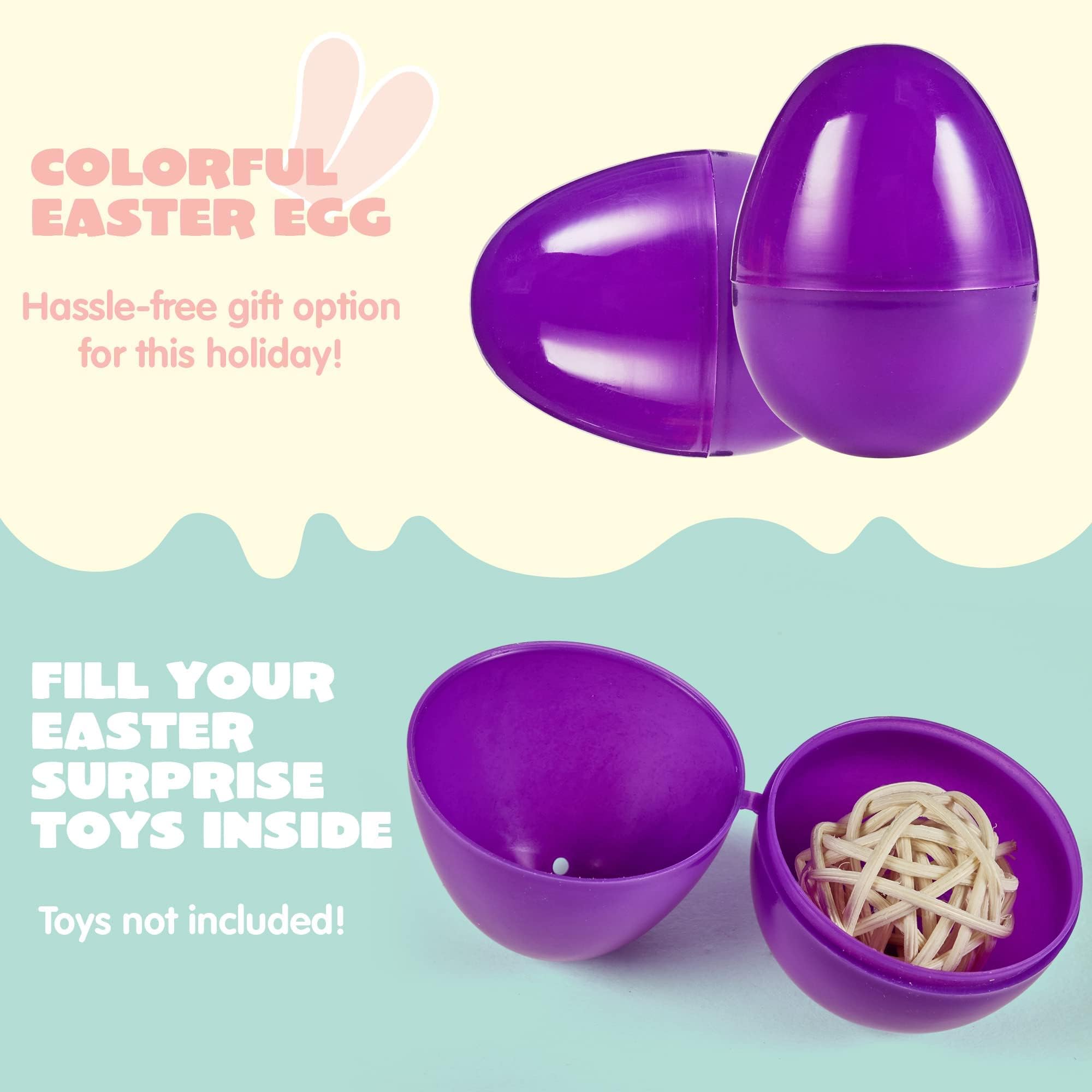 JOYIN 50 PCS 2.3" Easter Eggs, Empty Plastic Eggs Fillable Colorful Bright Eggshell Bulks for Easter Hunt, Filling Treats, Party Favor, Basket Stuffers, Classroom Prize Supplies