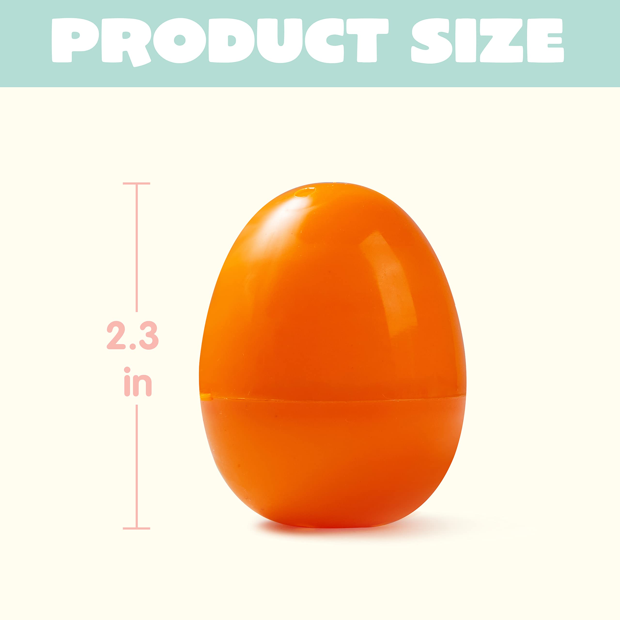 JOYIN 50 PCS 2.3" Easter Eggs, Empty Plastic Eggs Fillable Colorful Bright Eggshell Bulks for Easter Hunt, Filling Treats, Party Favor, Basket Stuffers, Classroom Prize Supplies