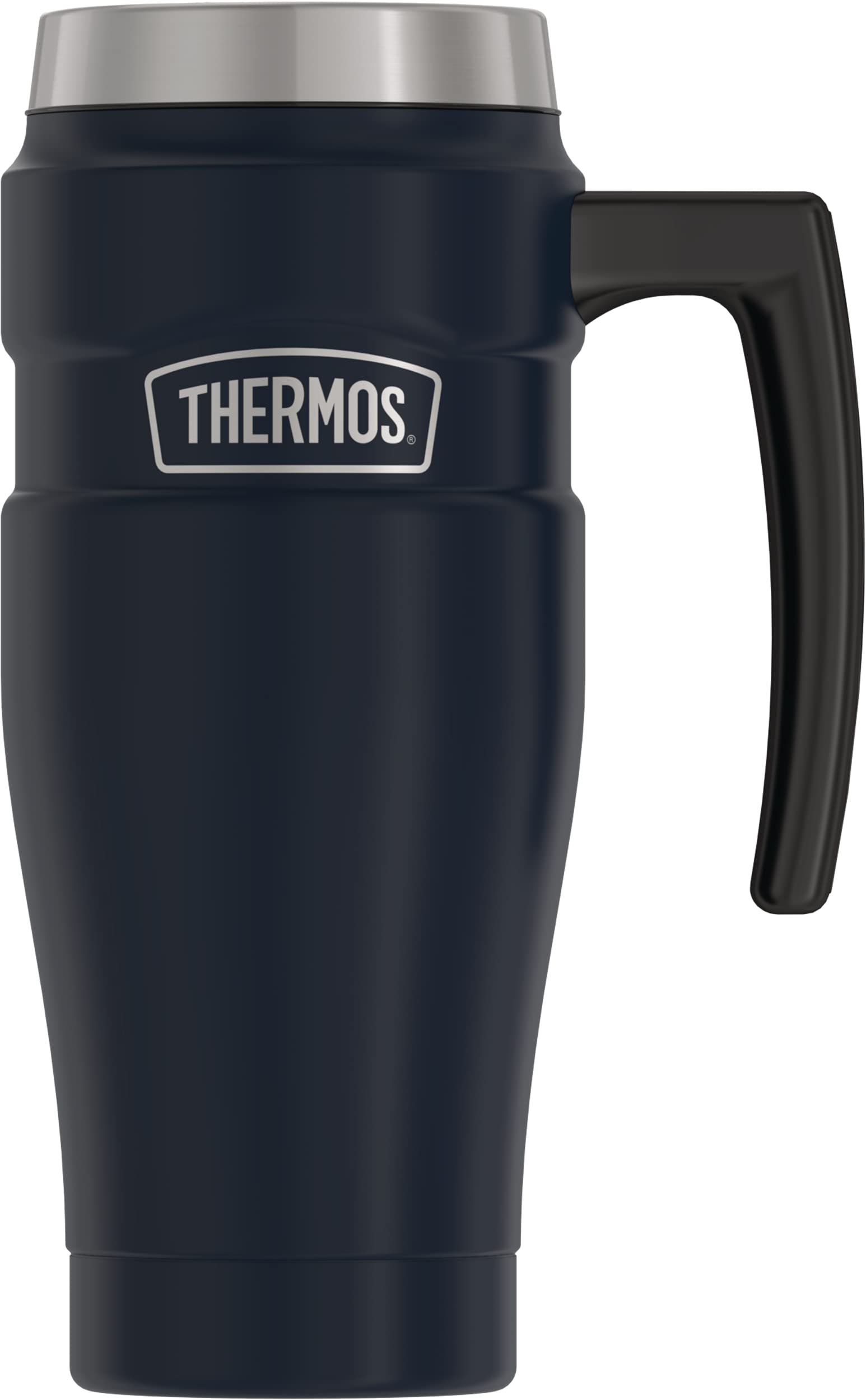 THERMOS Stainless King Vacuum-Insulated Travel Mug (16 Ounce) and Tumbler (16 Ounce) Bundle, Midnight Blue