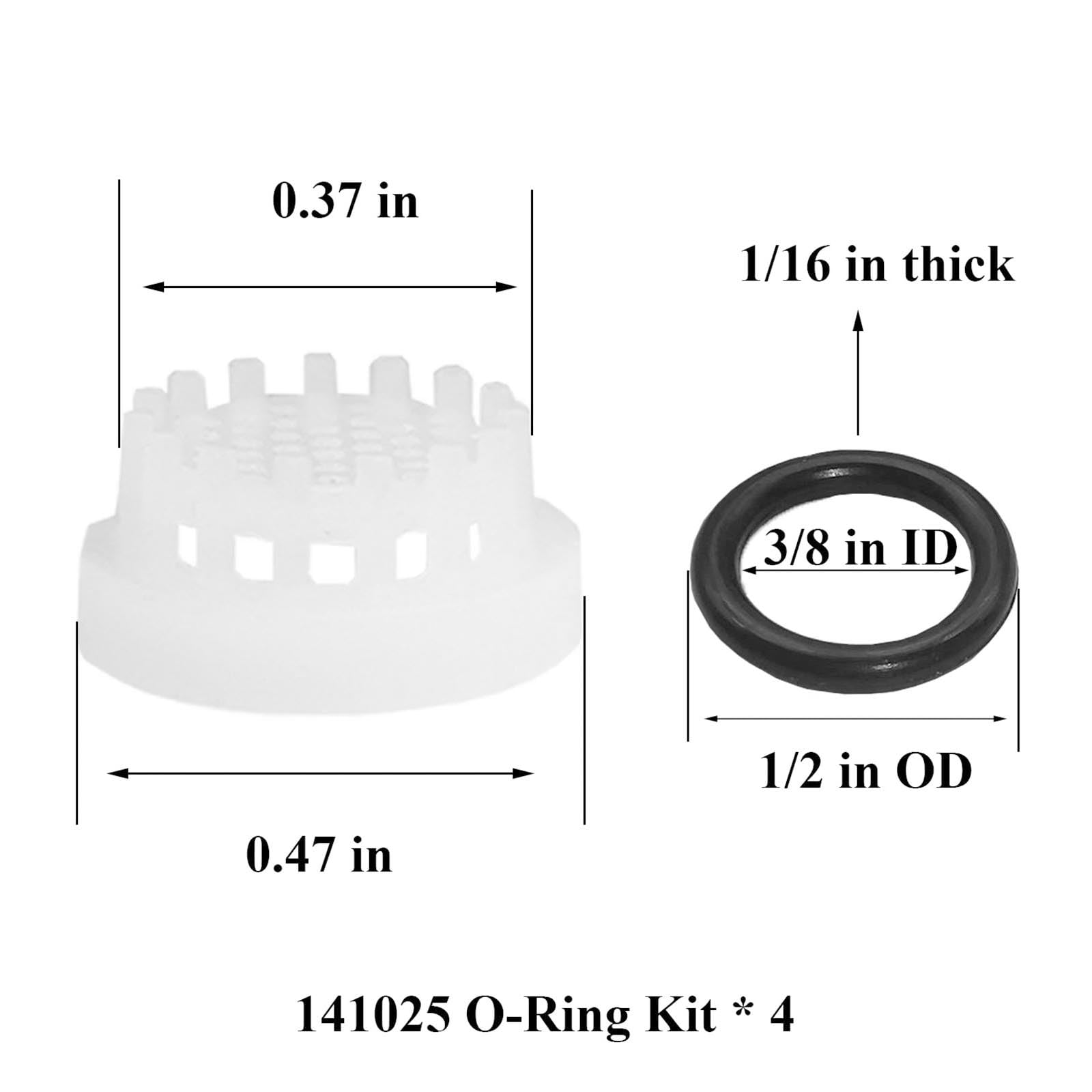 4 Pcs 141025 O-Ring Kits, Replacement Parts for Pull-Down Faucets
