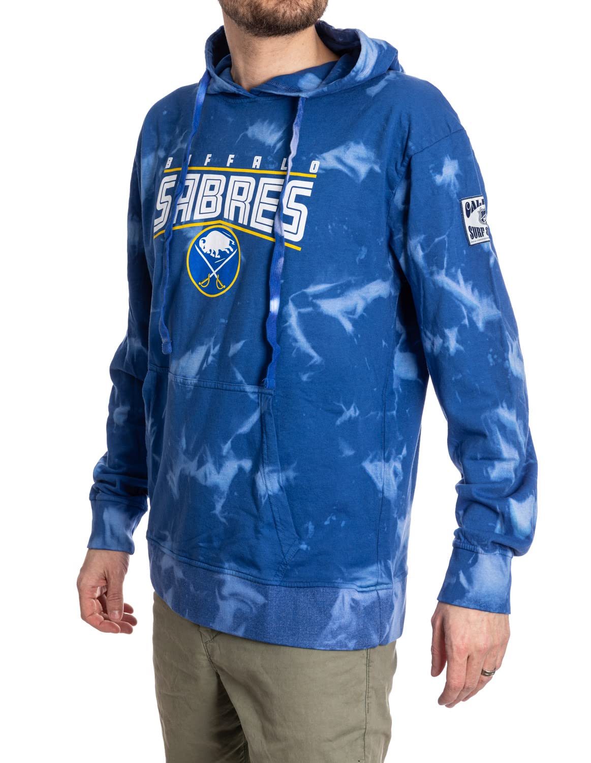 Calhoun NHL Surf & Skate Unisex Crystal Tie Dye Ultra-Soft Pullover Hoodie β The Sunset Collection (Buffalo Sabres, Large)