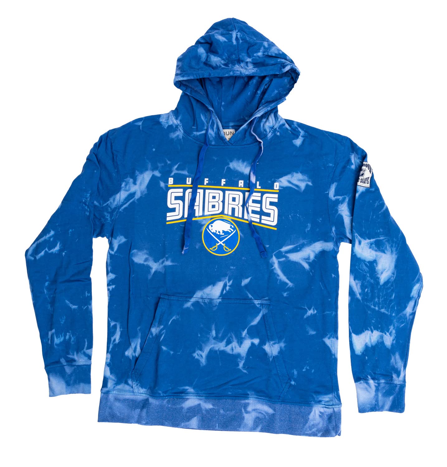 Calhoun NHL Surf & Skate Unisex Crystal Tie Dye Ultra-Soft Pullover Hoodie β The Sunset Collection (Buffalo Sabres, Large)