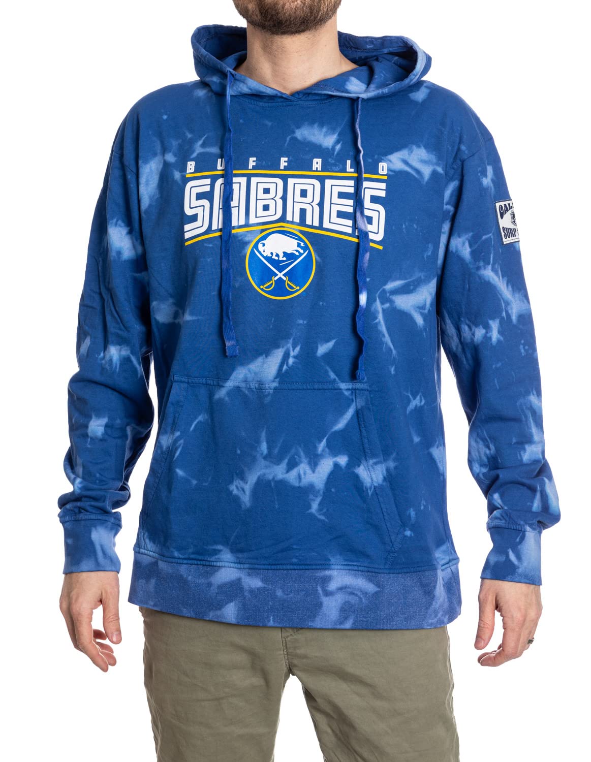 Calhoun NHL Surf & Skate Unisex Crystal Tie Dye Ultra-Soft Pullover Hoodie – The Sunset Collection (Buffalo Sabres, Large)