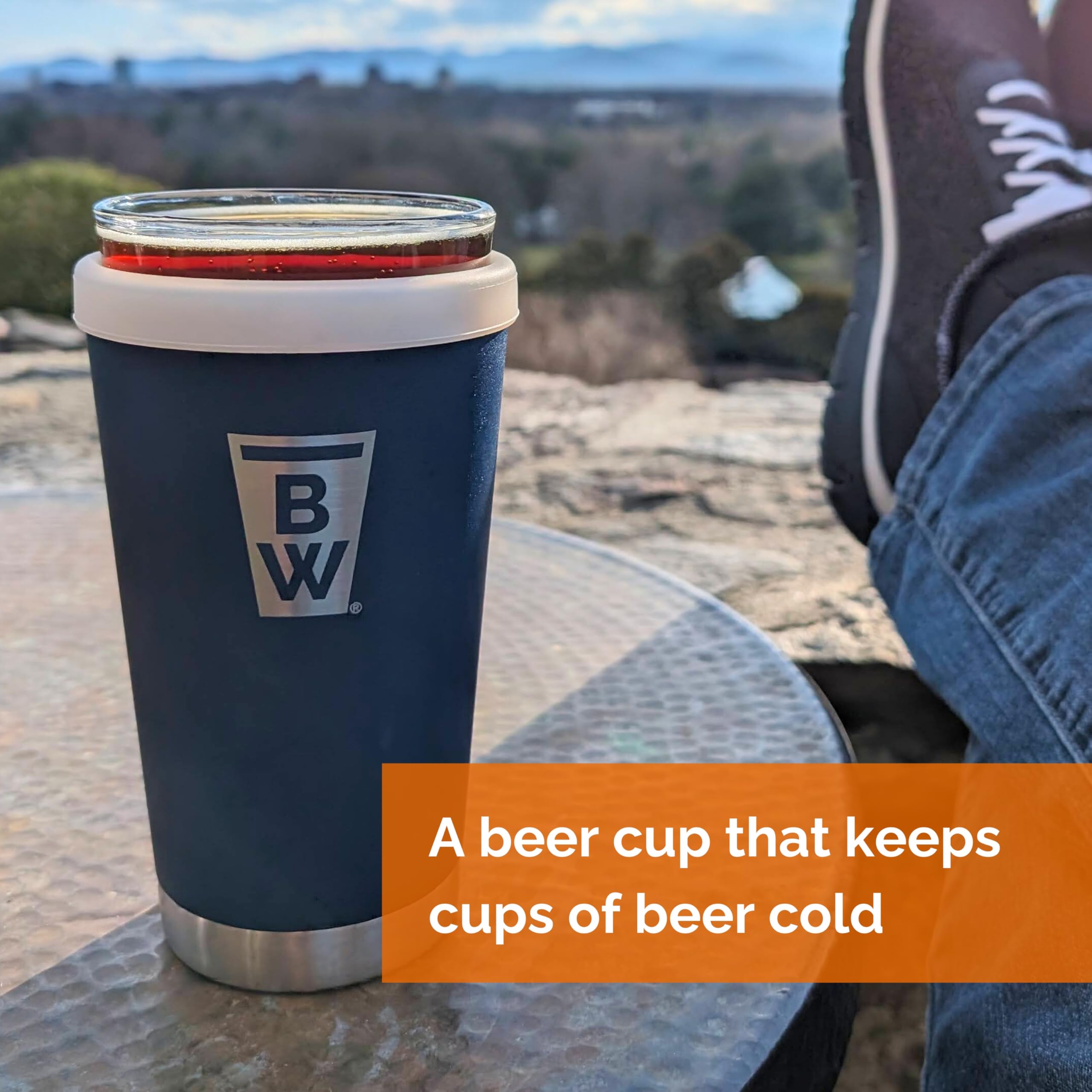 6PINT 20 oz. Imperial Pint Tumbler | Pint Glass Cooler | Cooler for 12 oz. to 24 oz. Plastic Cups | Premium Vacuum-Insulated Stainless Steel (Light Blue)
