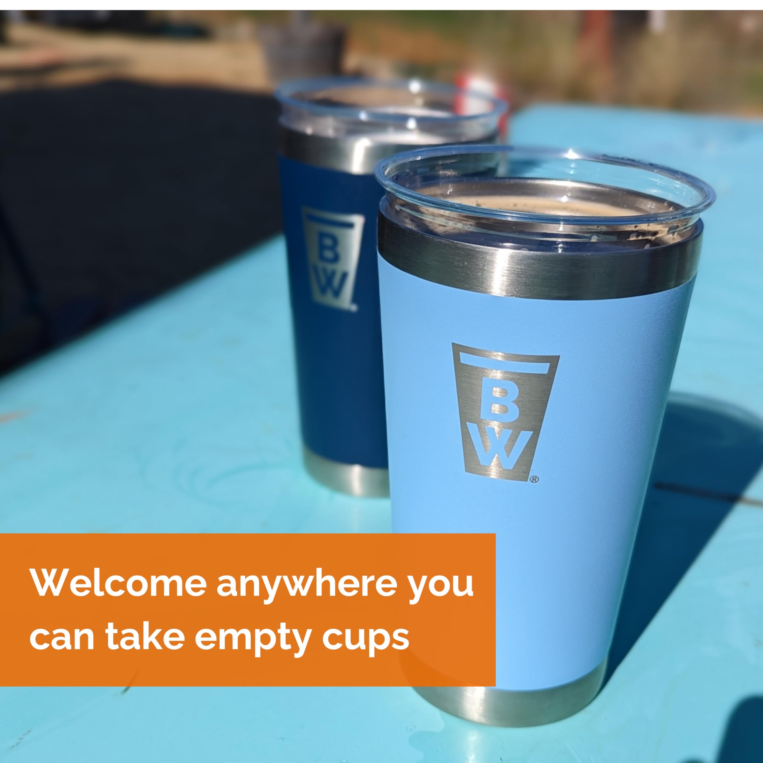6PINT 20 oz. Imperial Pint Tumbler | Pint Glass Cooler | Cooler for 12 oz. to 24 oz. Plastic Cups | Premium Vacuum-Insulated Stainless Steel (Light Blue)