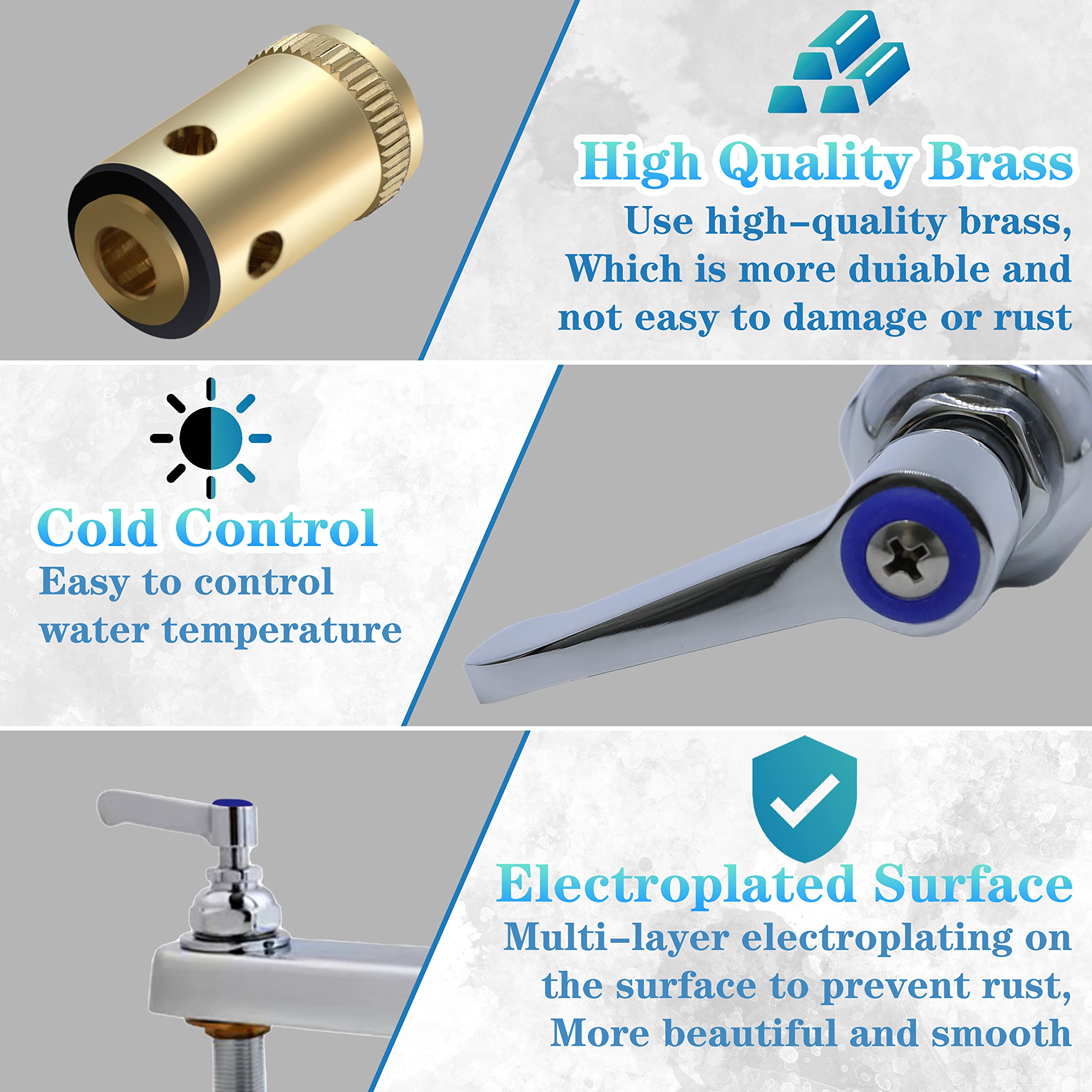 WYPabiqis Blue 002713-40 Cold Side Handle Stem Assembly Replacement Parts Fit for T&S Brass All Faucets