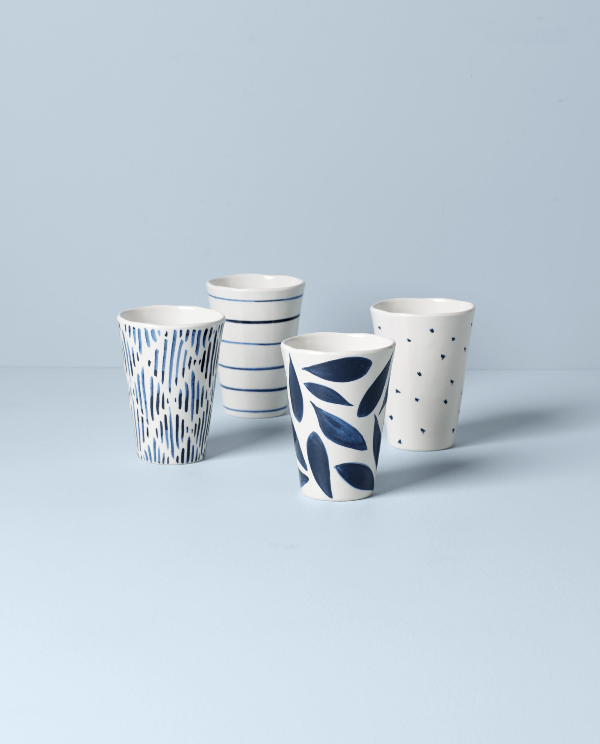 Lenox 895240 Blue Bay Melamine Assorted Tumblers, Set of 4, Lightweight Melamine Material