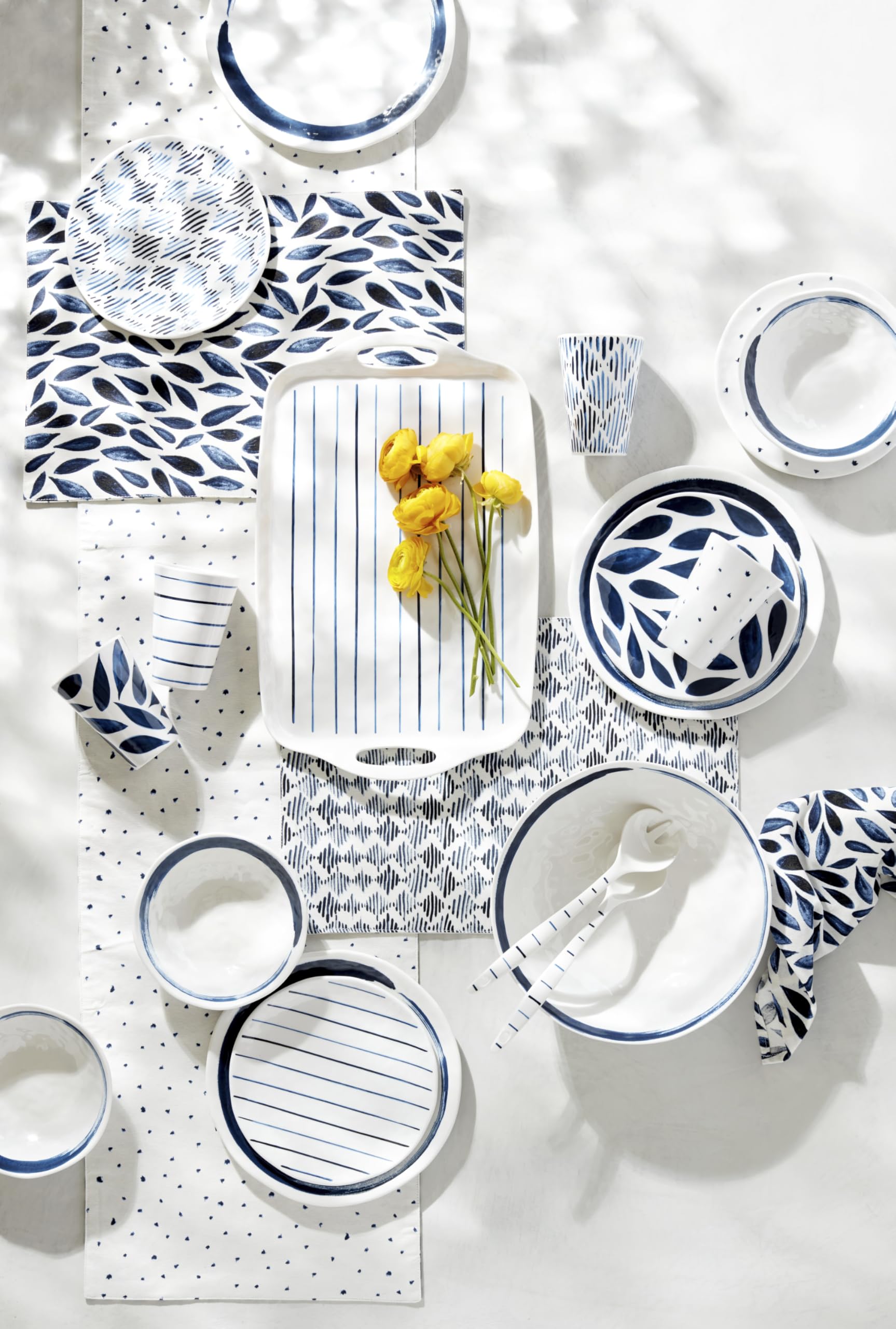 Lenox 895240 Blue Bay Melamine Assorted Tumblers, Set of 4, Lightweight Melamine Material