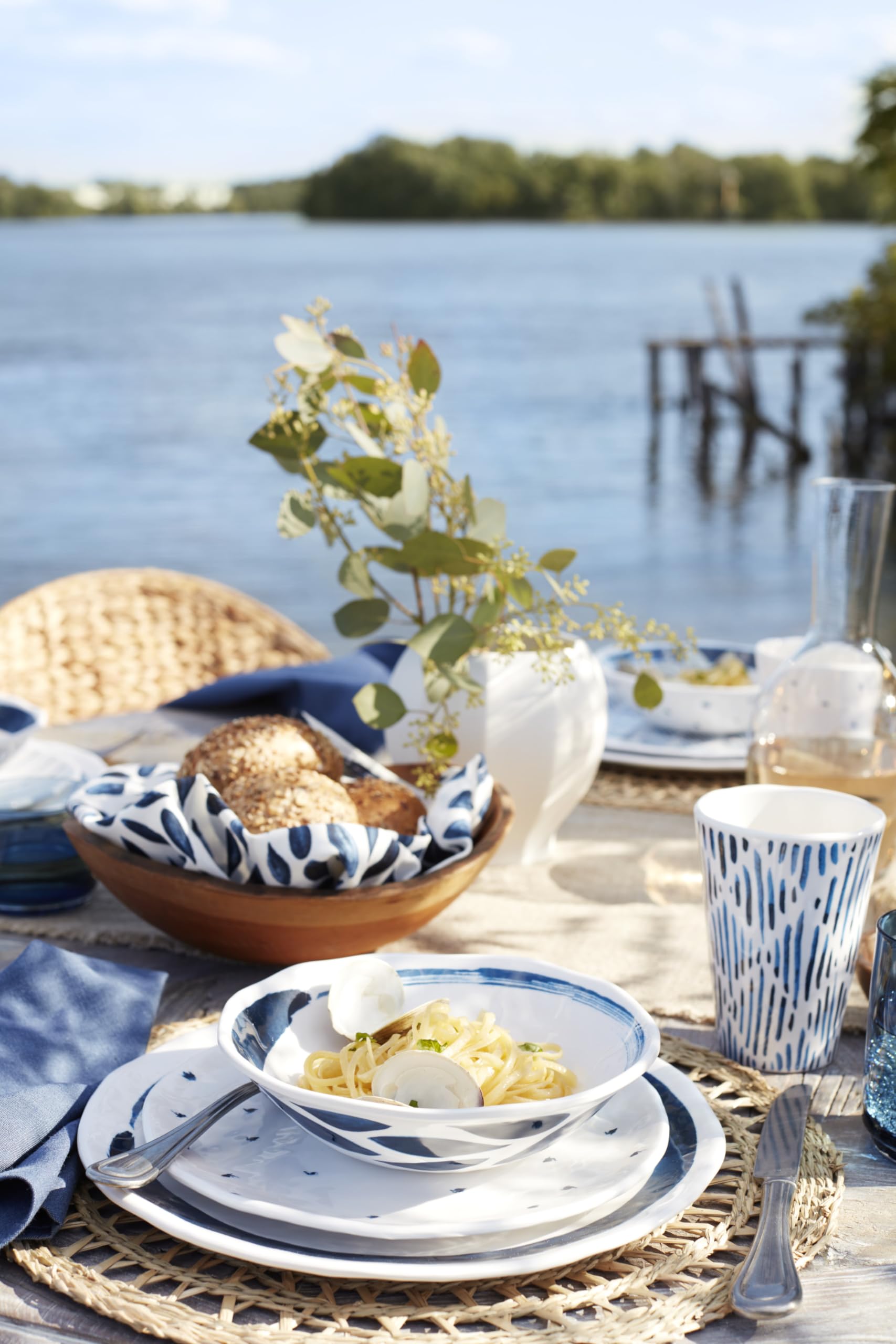 Lenox 895240 Blue Bay Melamine Assorted Tumblers, Set of 4, Lightweight Melamine Material
