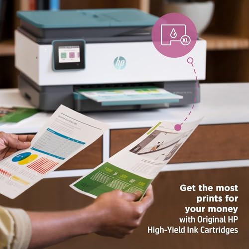 HP OfficeJet Pro 8028e All in One Wireless Printer Scanner Copier Fax Inkjet Print 2.7 Inch Touchscreen 2 Months of Instant Ink 20 ppm Black 10 ppm Color Home Office Use (Renewed)