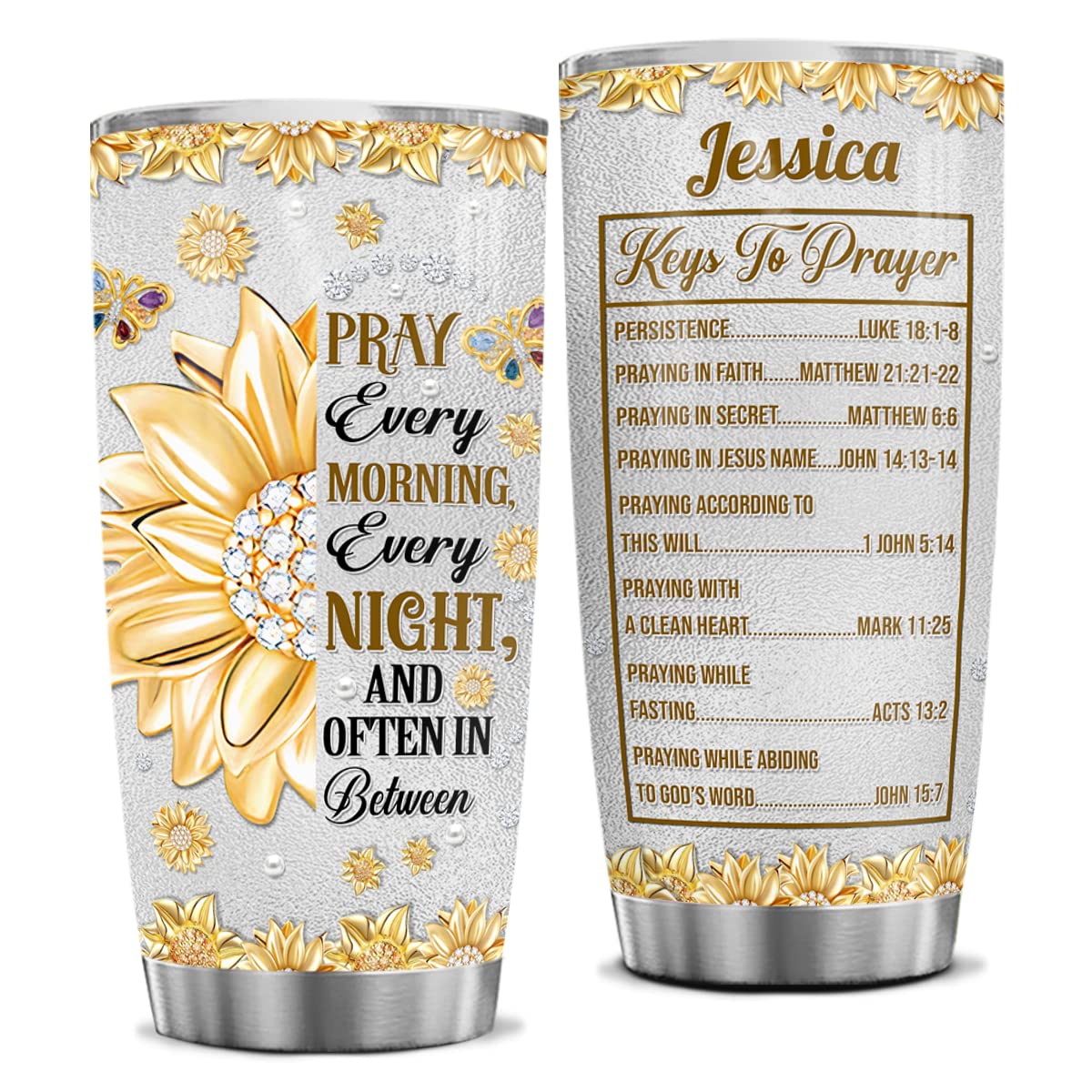 wowcugi Personalized Christian Gifts For Women Christians Inspirational Tumbler 20oz 30oz Jewelry Drawings Stainless Steel Insulated Tumblers Coffee Travel Mug Spiritual Jesus Religious Gift