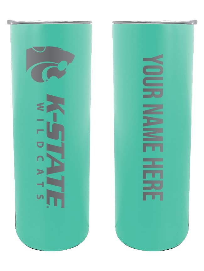 Kansas State Wildcats 20 oz Custom Insulated Stainless Steel Skinny Tumbler Seafoam Officially Licensed Collegiate Product