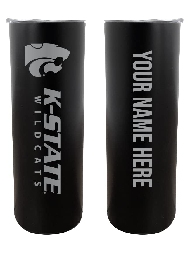 Kansas State Wildcats 20 oz Custom Insulated Stainless Steel Skinny Tumbler Black Officially Licensed Collegiate Product
