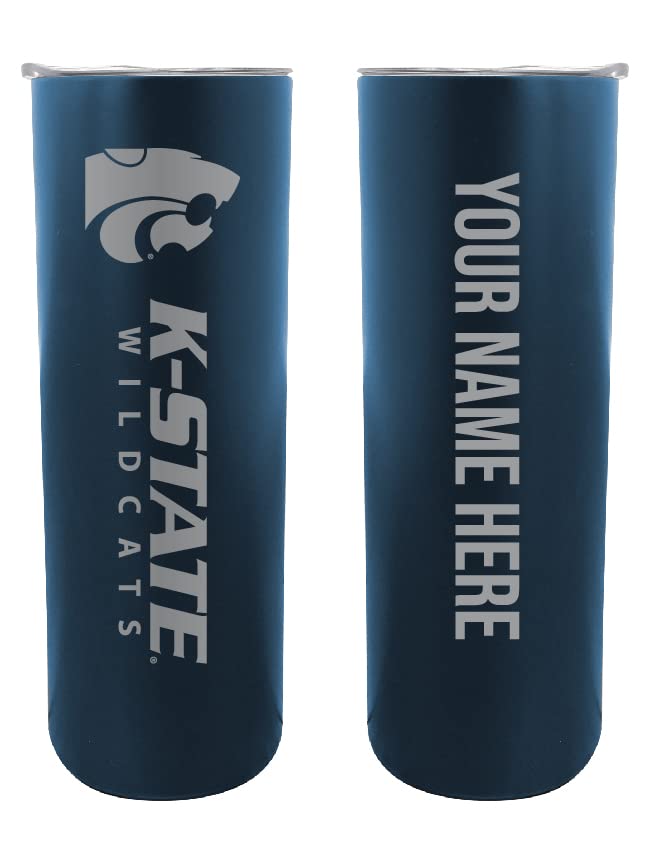 Kansas State Wildcats 20 oz Custom Insulated Stainless Steel Skinny Tumbler Navy Officially Licensed Collegiate Product