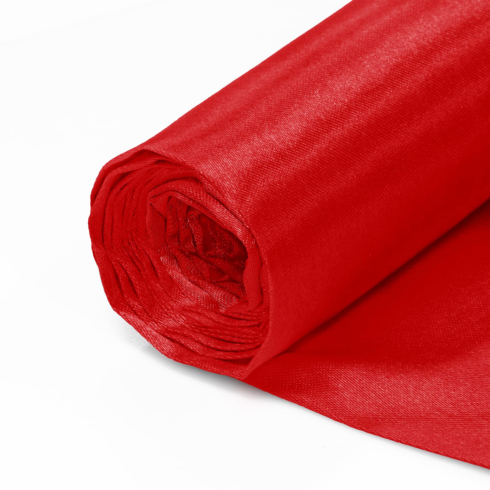 Horbaunal Red Satin Fabric 60 Inch Wide by The Yard, Soft Charmeuse Satin Fabric for Wedding Dress, DIY Craftings, Costumes, 1 Yard