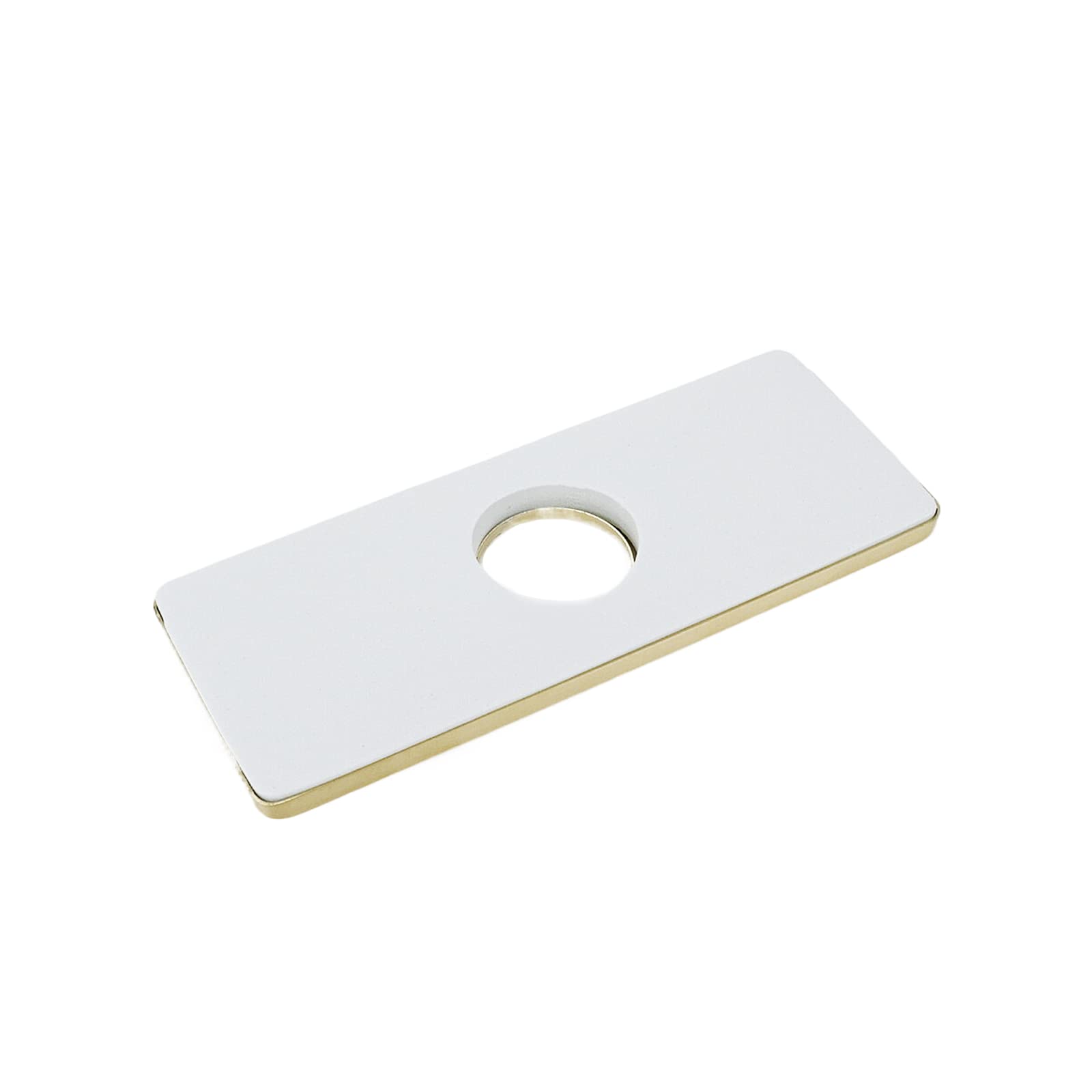 UTALIND 6 Inch Rectangle Hole Cover Deck, 3-to-1 Hole Deck Plate Stainless Steel Faucet Cover Plate For 4 Inch Sink(Brushed Gold)