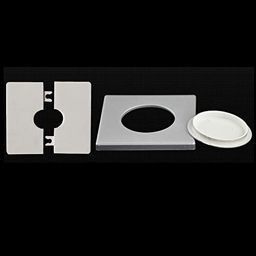 2 Pcs Pipe Wall Covers,Wall Split Flange,Wall Hole Decorative Cover,Wall Split Square Escutcheon Plate ABS Plastics Self-Adhesive Pipe Plate Covers,(50mm)