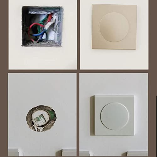 2 Pcs Pipe Wall Covers,Wall Split Flange,Wall Hole Decorative Cover,Wall Split Square Escutcheon Plate ABS Plastics Self-Adhesive Pipe Plate Covers,(50mm)