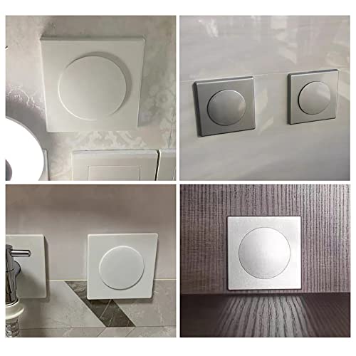 2 Pcs Pipe Wall Covers,Wall Split Flange,Wall Hole Decorative Cover,Wall Split Square Escutcheon Plate ABS Plastics Self-Adhesive Pipe Plate Covers,(50mm)