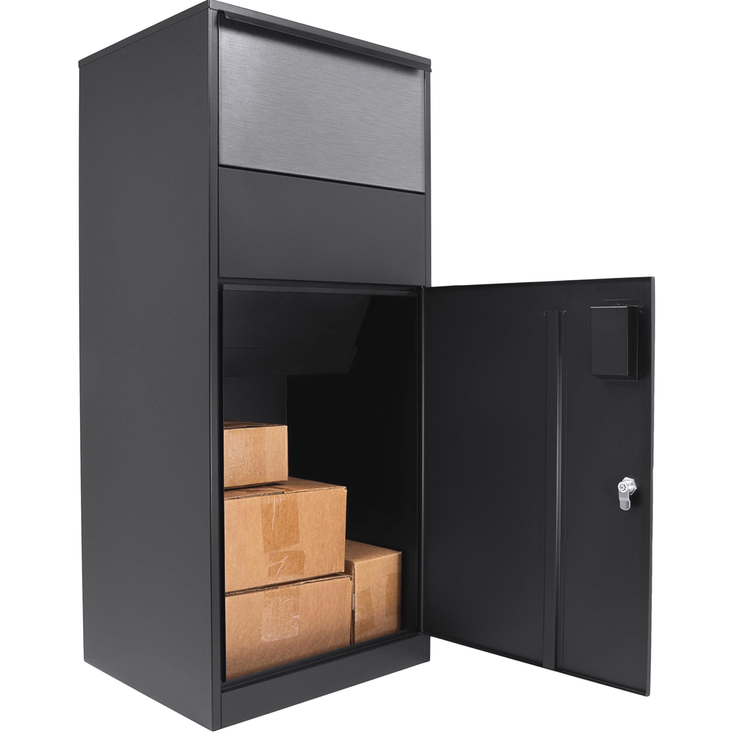 Barska Large Package Delivery Parcel Mail Steel Drop Box for Porch with Tamper-Resistant Drop Slot & Key Lock