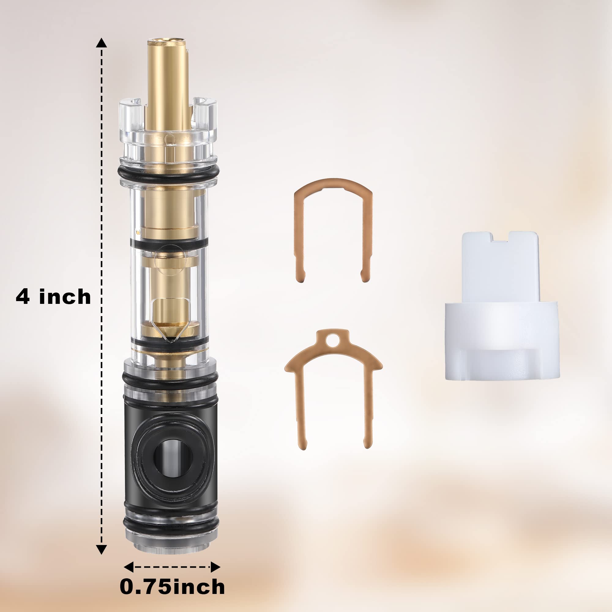 Enhon 2 Pack Dual Seal Cartridge Replacement Compatible with Moen 1225 1225B, One Handle Kitchen and Bathroom Faucet Cartridge Fits Single Handle Faucet/Showers, Brass