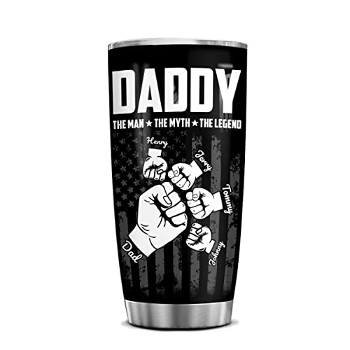 wowcugi Dad Tumbler Personalized Dad Gifts From Daughter Son Man Myth Legend American Flag Tumblers Stainless Steel Coffee Travel Mug 20oz 30oz Birthday Christmas Cup Gift For Men Dads Daddy…