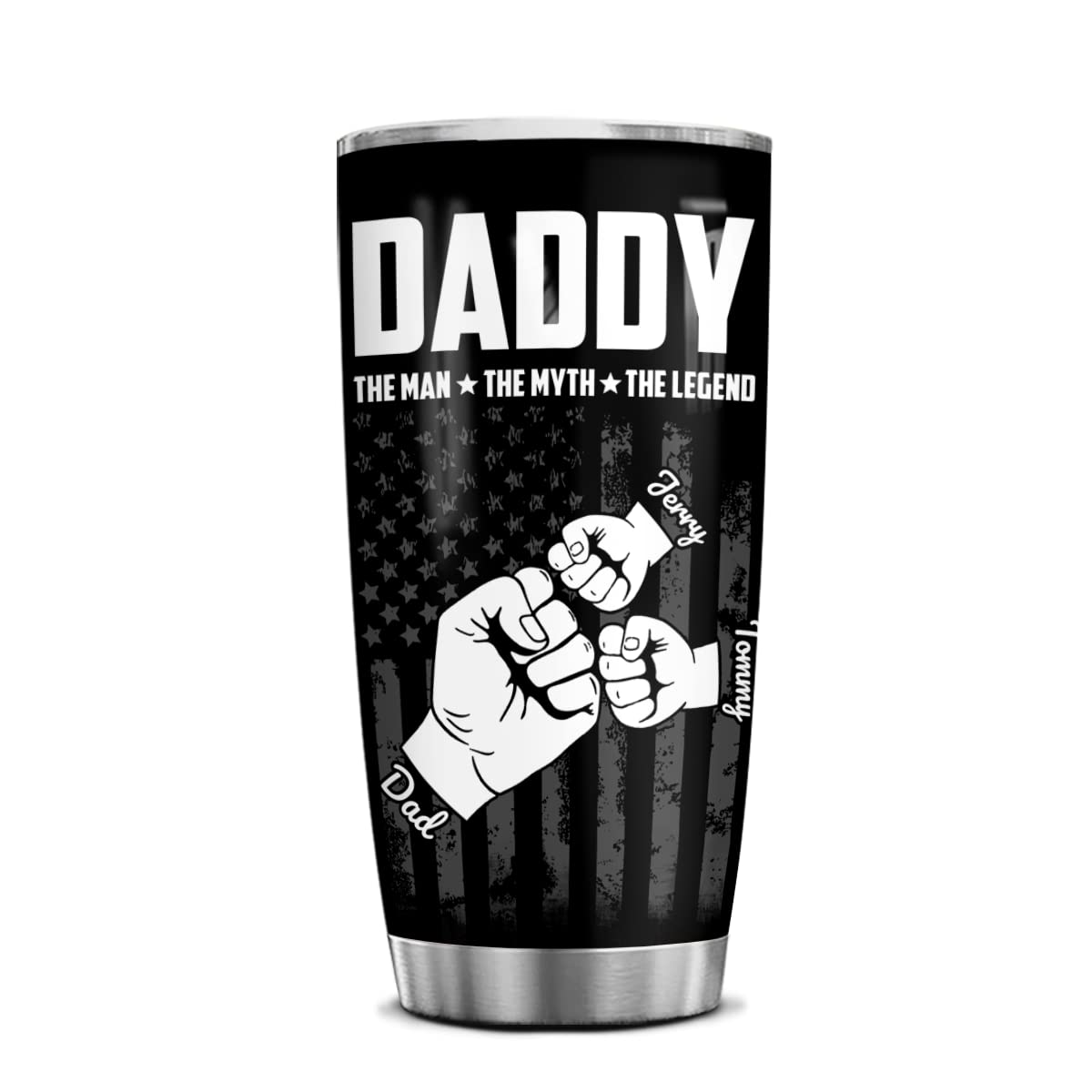 wowcugi Dad Tumbler Personalized Dad Gifts From Daughter Son Man Myth Legend American Flag Tumblers Stainless Steel Coffee Travel Mug 20oz 30oz Birthday Christmas Cup Gift For Men Dads Daddy…