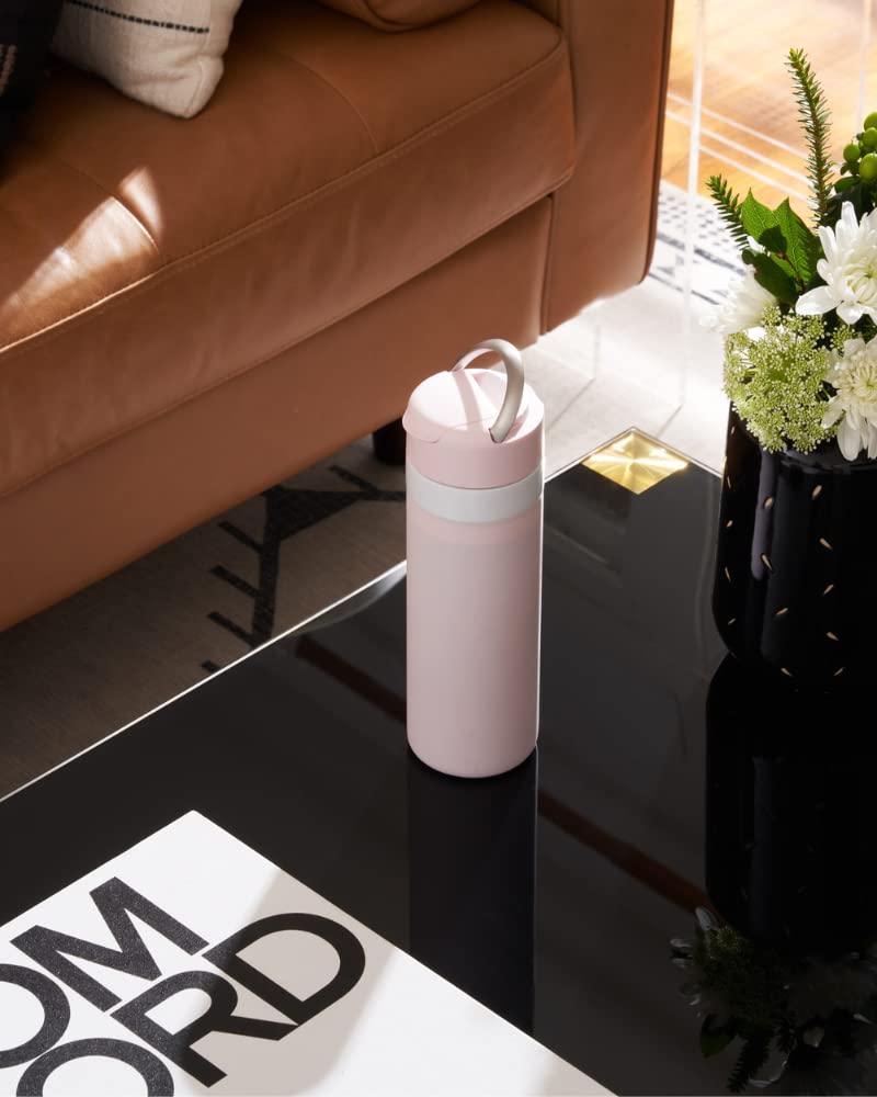 W&P Porter Drink Through Lid for Insulated Water Bottles, Leak-Proof, Carrying Handle, BPA Free, Blush