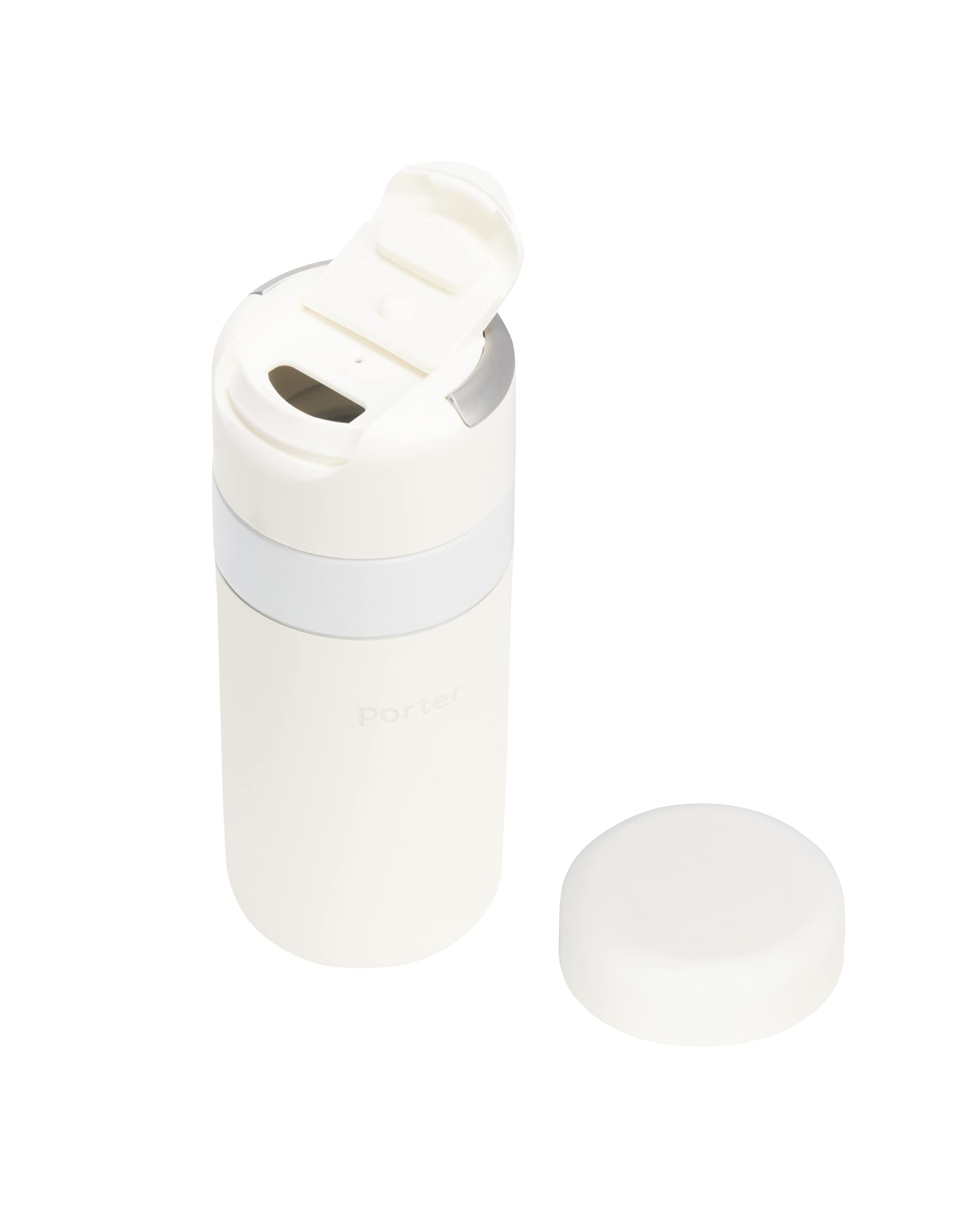 W&P Porter Drink Through Lid for Insulated Water Bottles, Leak-Proof, Carrying Handle, BPA Free, Cream
