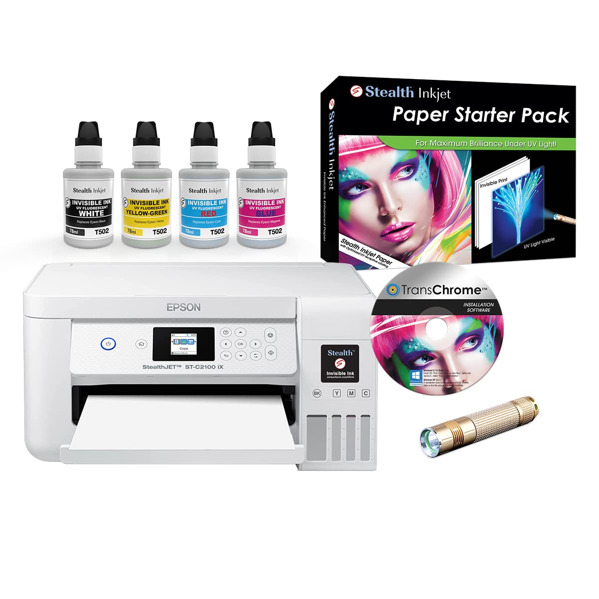 VersaCheck Stealth ST-C2100 iX All-in-One Invisible Ink Printer and Security Paper Bundle
