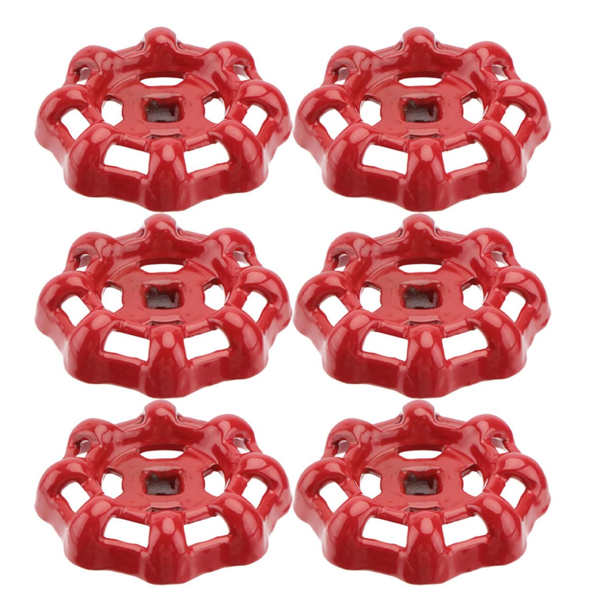 DOITOOL 18PCS Outside Faucet Handles Replacement Faucet Round Wheel Handle Square Stem Hole Hose Bib Handle Cast Iron Water Spigot Handle