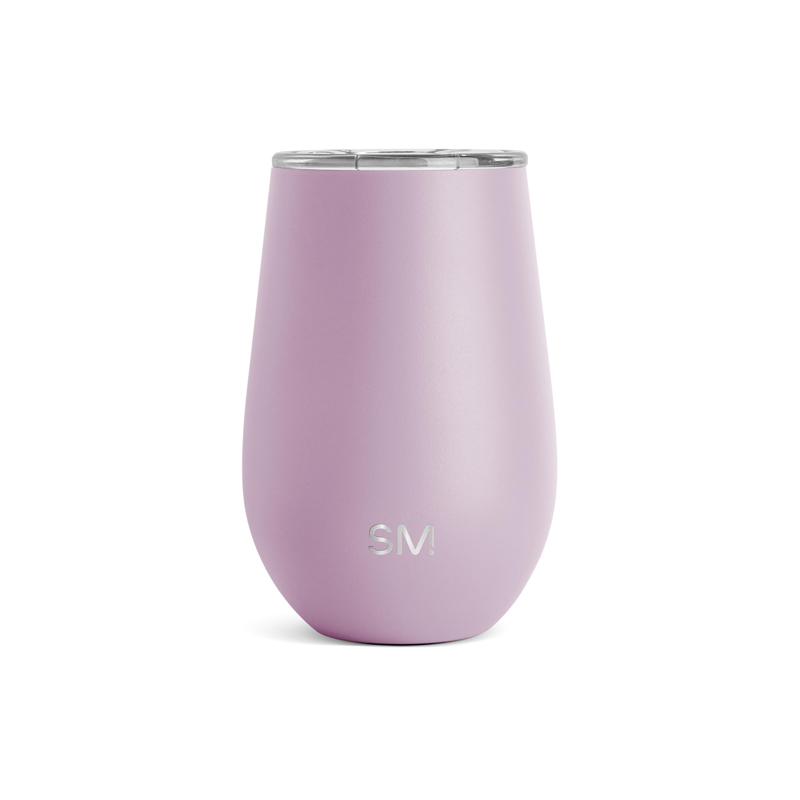 Simple Modern Wine Tumbler with Lid | Cute Stemless Glass Cup with Press-In Lid | Insulated Stainless Steel Coffee Mug | Gifts for Women Men Him Her | Spirit Collection | 12oz | Lavender Mist