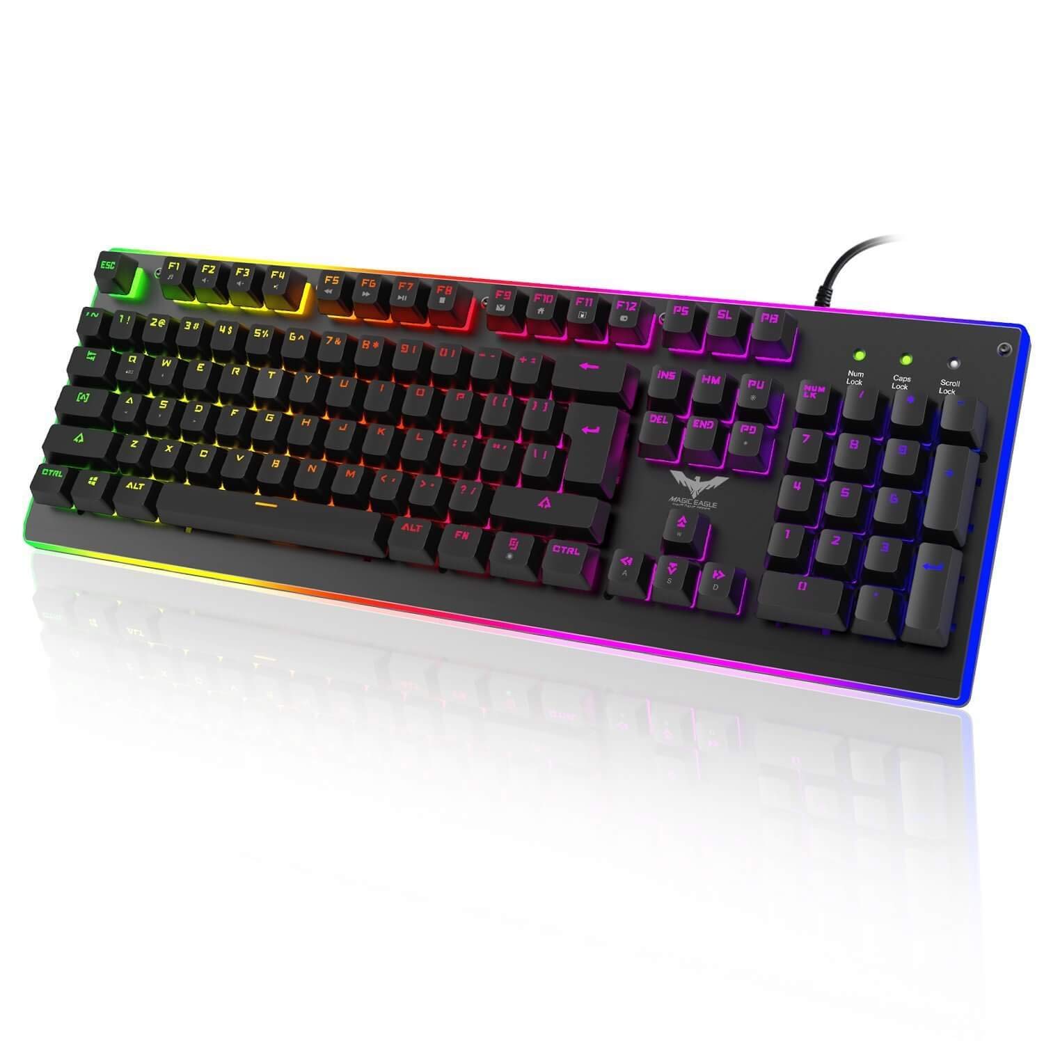 HAVIT RGB Backlit Wired Membrane Gaming Keyboard, Mechanical-Similar Typing/Gaming Experience (RGB Color) (Renewed)