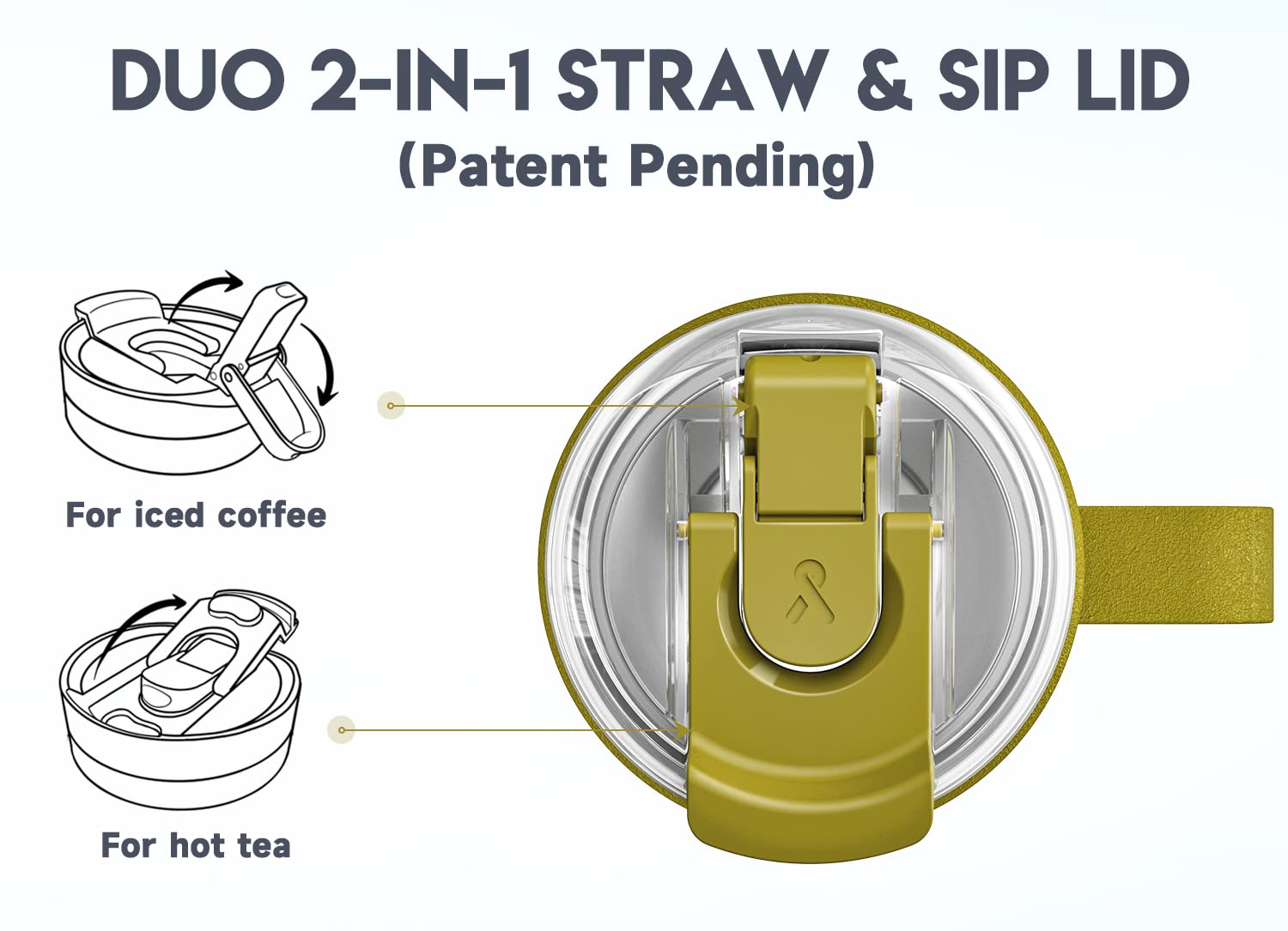 Meoky 40oz Tumbler with Handle, Stainless Steel Travel Mug with 2-in-1 Straw and Sip Lid, Vacuum Insulated Coffee Mug, 100% Leak Proof, Keeps Cold for 34 Hours or Hot for 10 Hours (Forest)