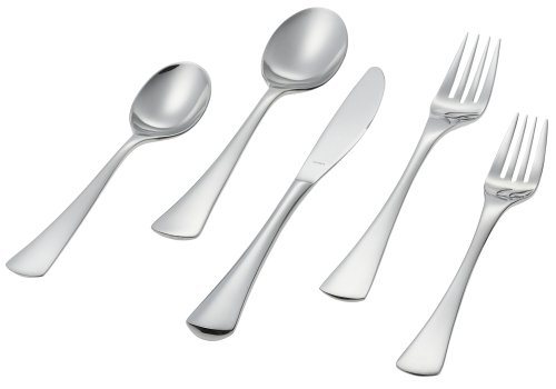 Ginkgo International Mariko 5-Piece Stainless Steel Flatware Place Setting, Service for 1